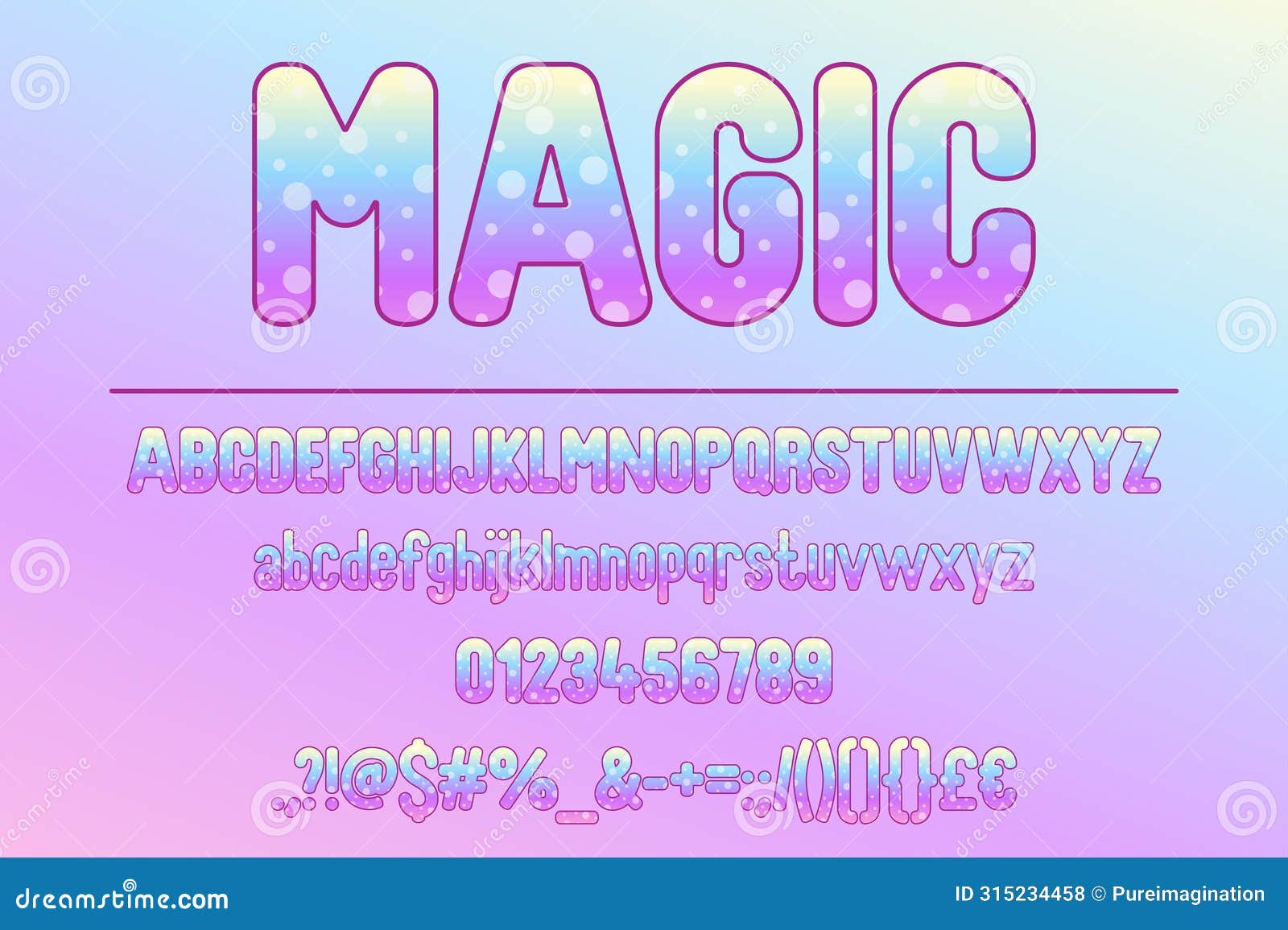 Magic Typography. Decorative Color Font Set Stock Vector - Illustration ...