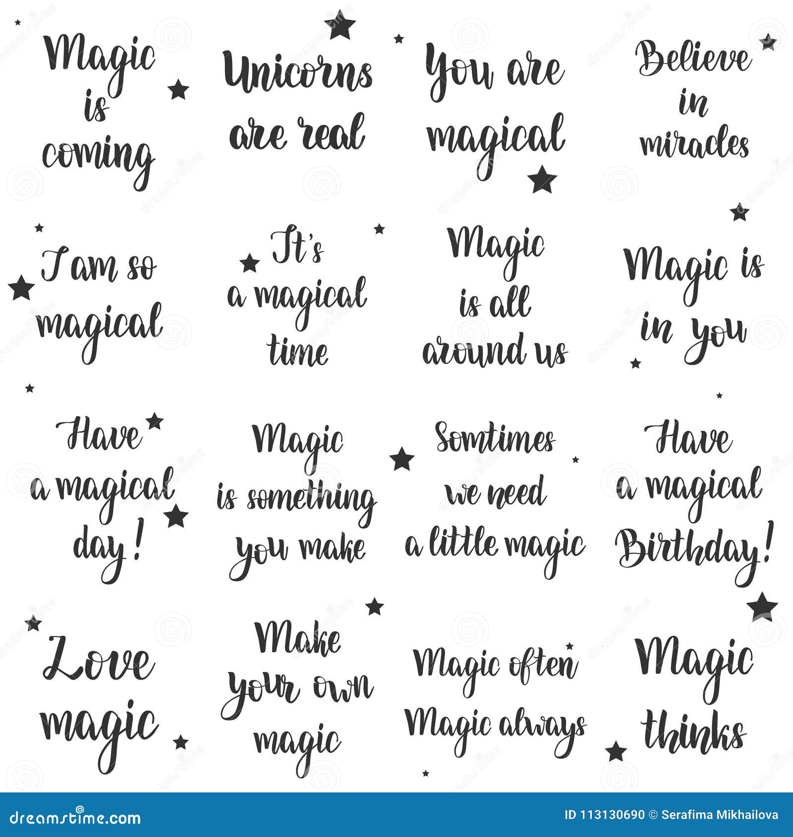 Magic Typography Set. Vector Emblems, Logo Stock Vector - Illustration ...