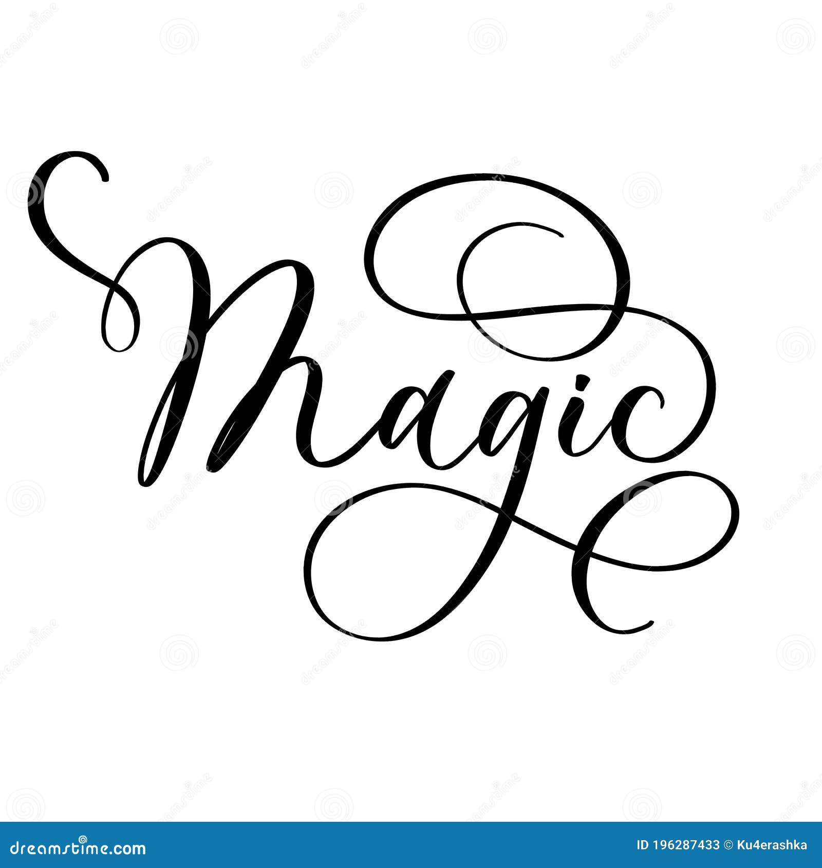 Magic - Vector Calligraphic Inscription with Smooth Lines. Stock Vector ...