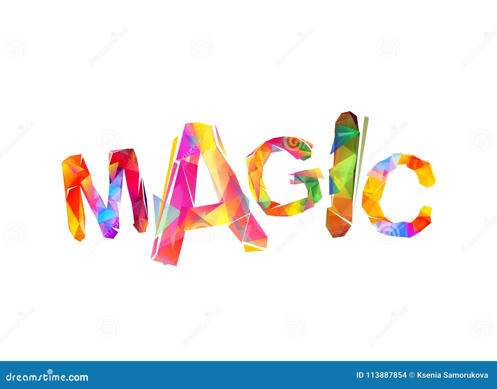 Magic. Vector Colorful Triangular Letters Stock Vector - Illustration ...