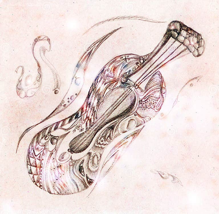 Magic violin stock illustration. Illustration of decoration - 16164772