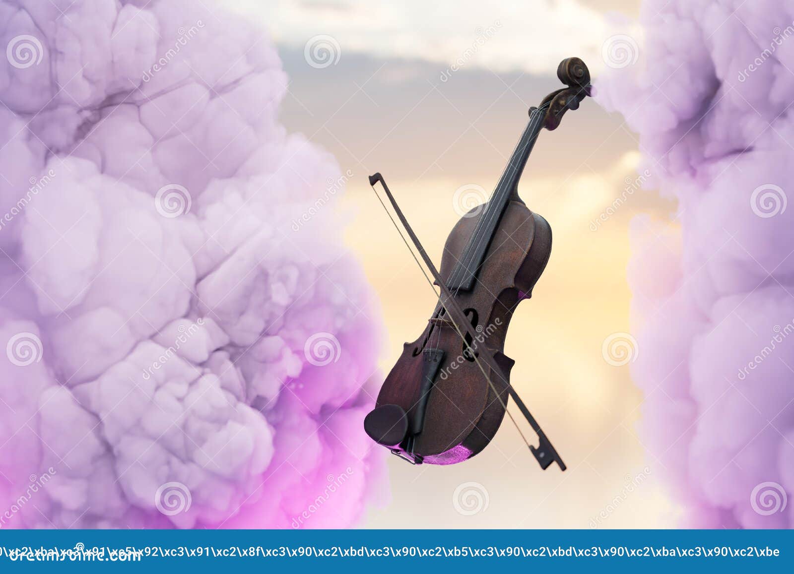 Magic Violin Music. Violin among the Clouds Stock Illustration ...