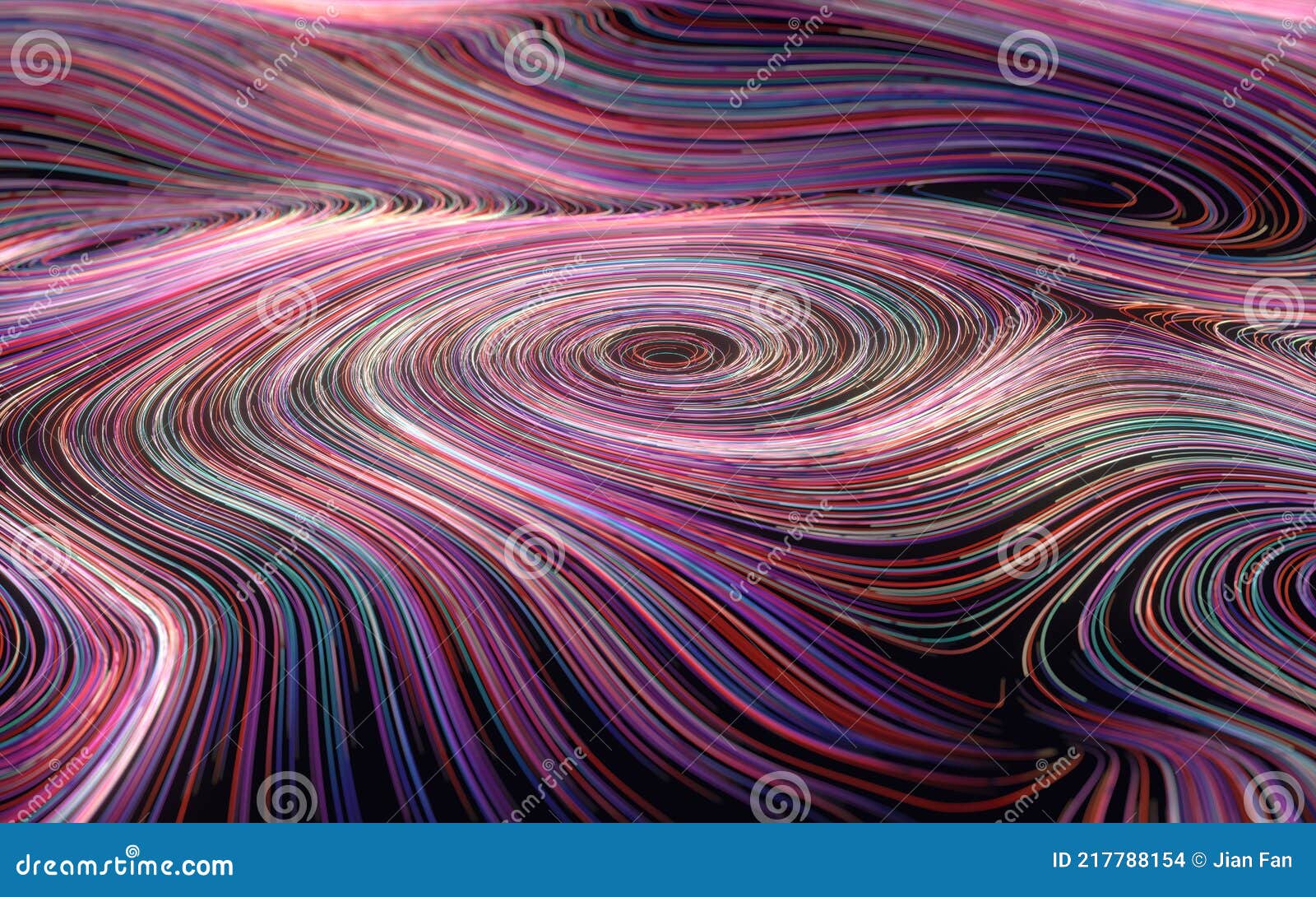 Magic Vortex Lines, Fantasy Wave Pattern, 3d Rendering Stock ...