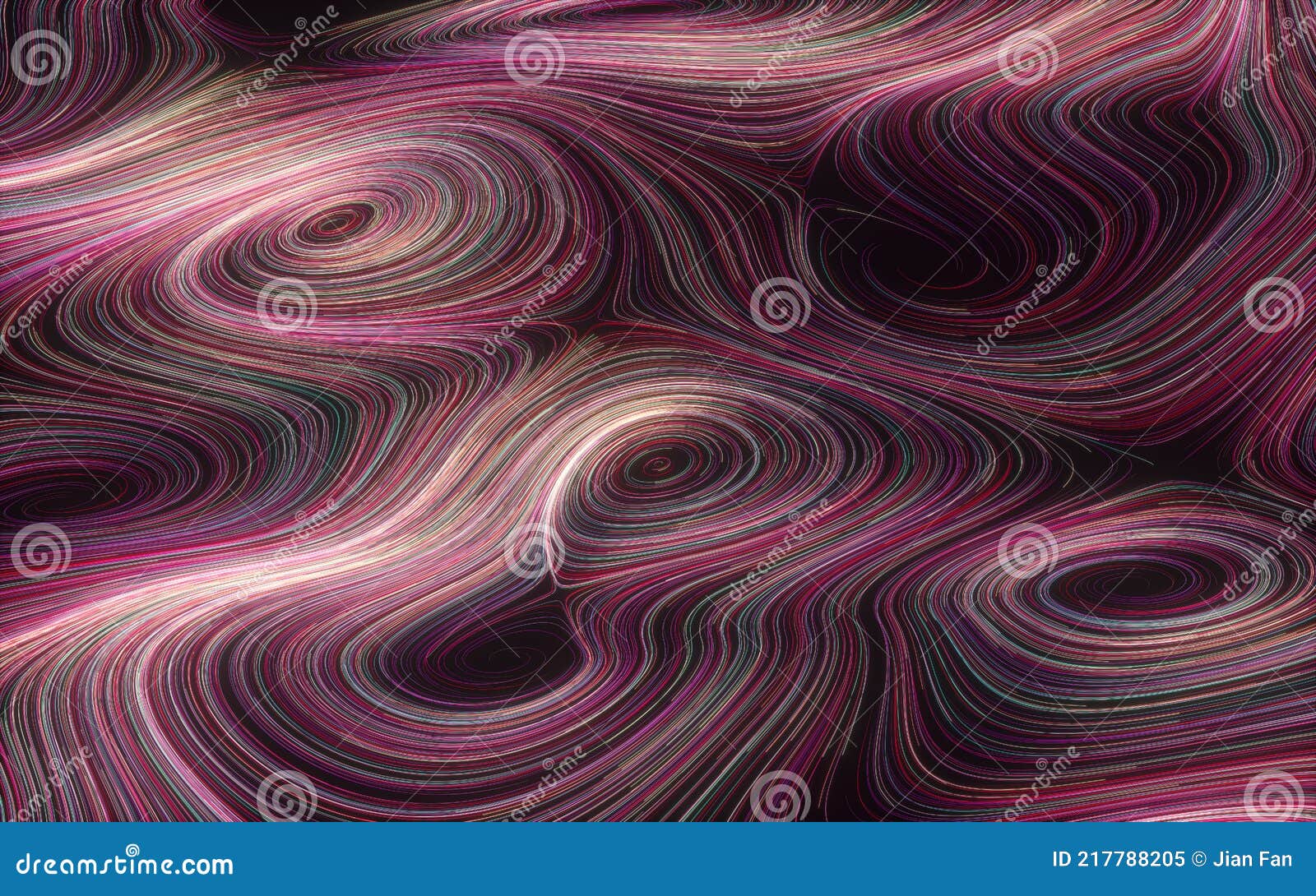 Magic Vortex Lines, Fantasy Wave Pattern, 3d Rendering Stock ...