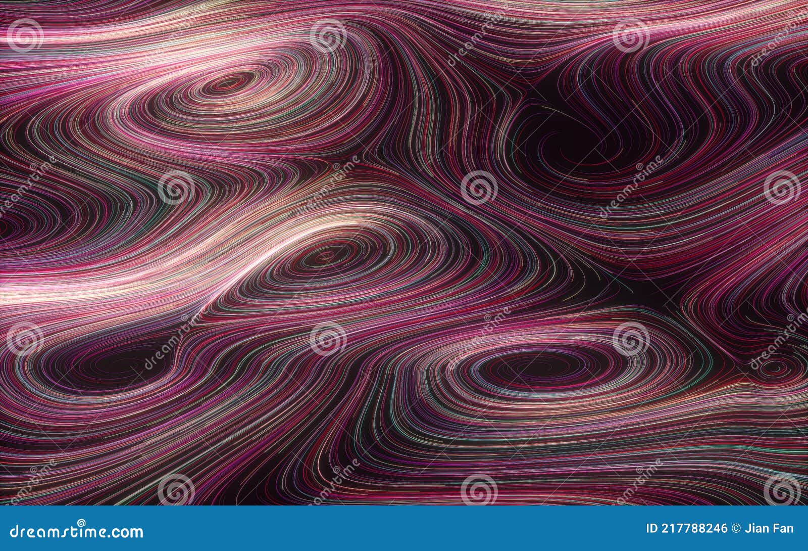 Magic Vortex Lines, Fantasy Wave Pattern, 3d Rendering Stock ...