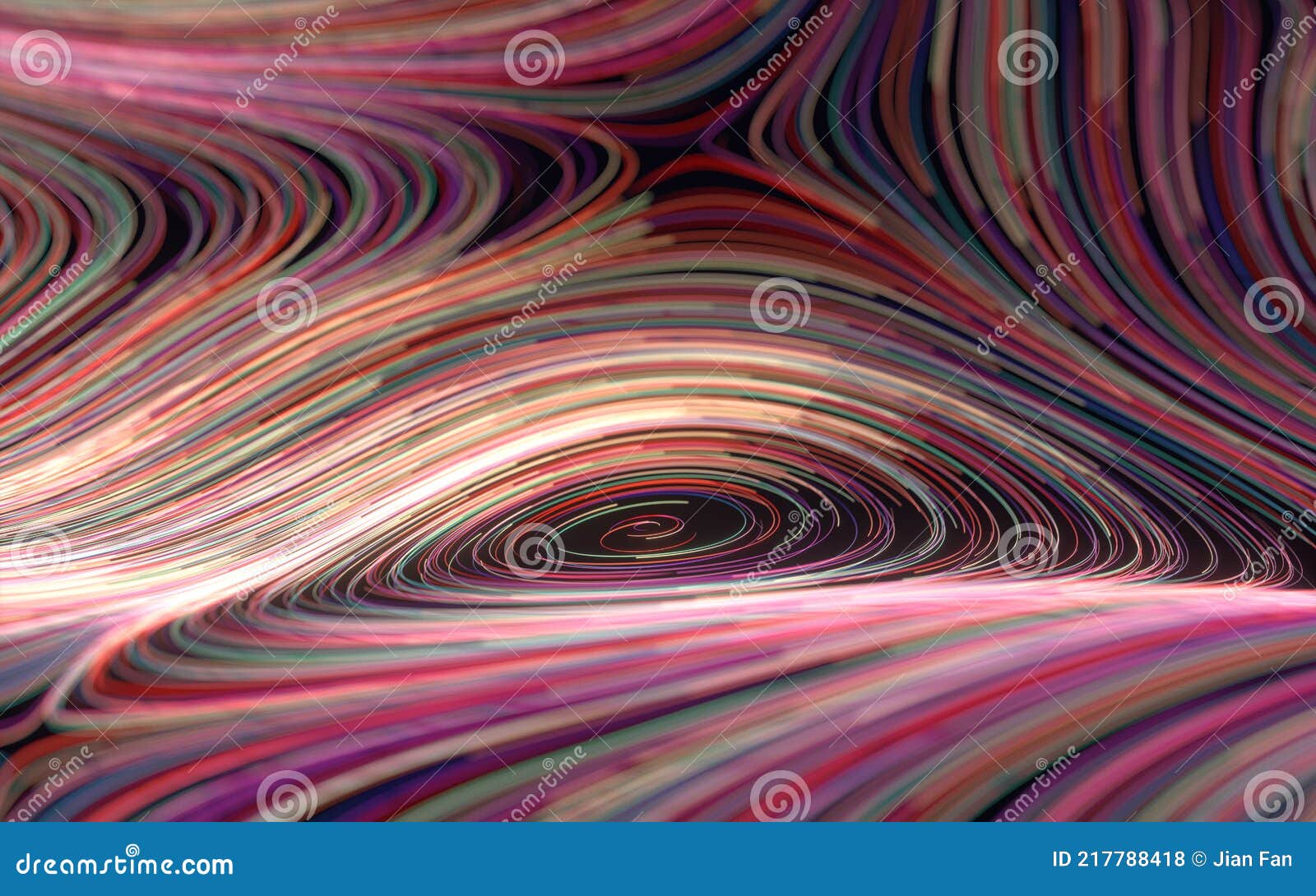 Magic Vortex Lines, Fantasy Wave Pattern, 3d Rendering Stock ...