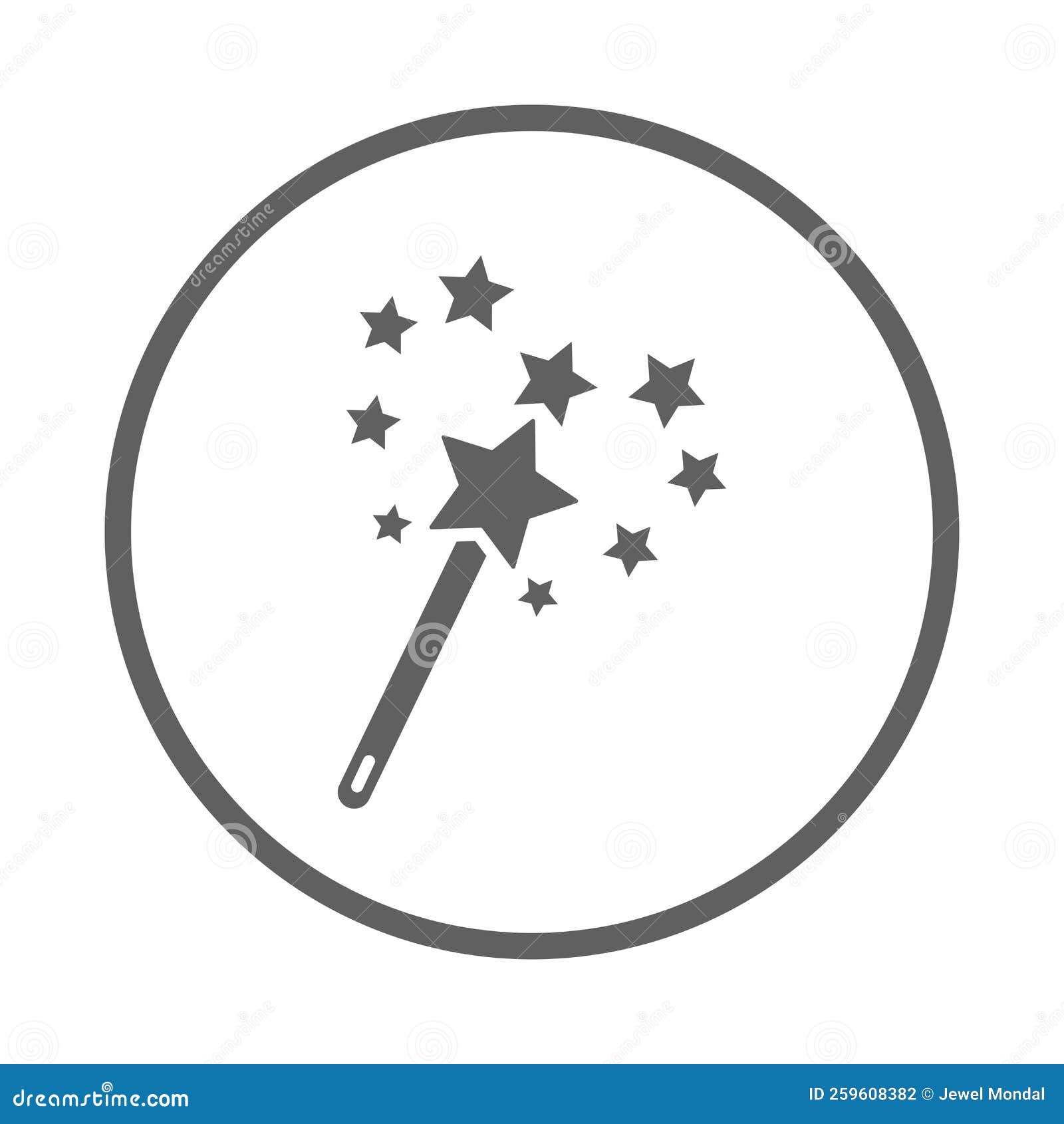 Magic, Magic Wand, Art Icon. Gray Vector Design Stock Illustration ...