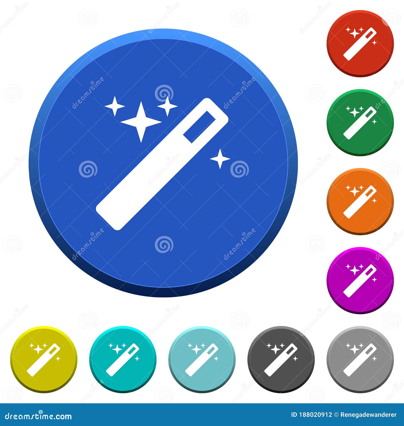 Magic wand beveled buttons stock vector. Illustration of selvedge ...