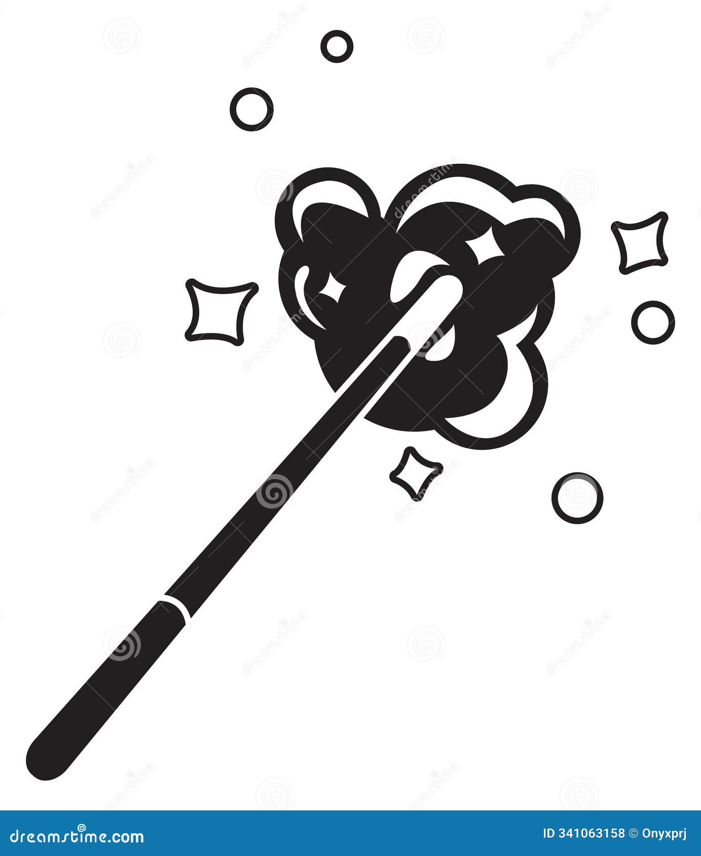 Magic Wand Black Icon. Miracle Effect Symbol Stock Vector ...