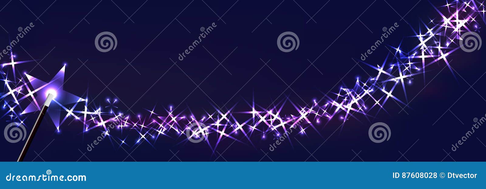 Magic Wand Bottom Up Banner RGB Stock Vector - Illustration of drawing ...