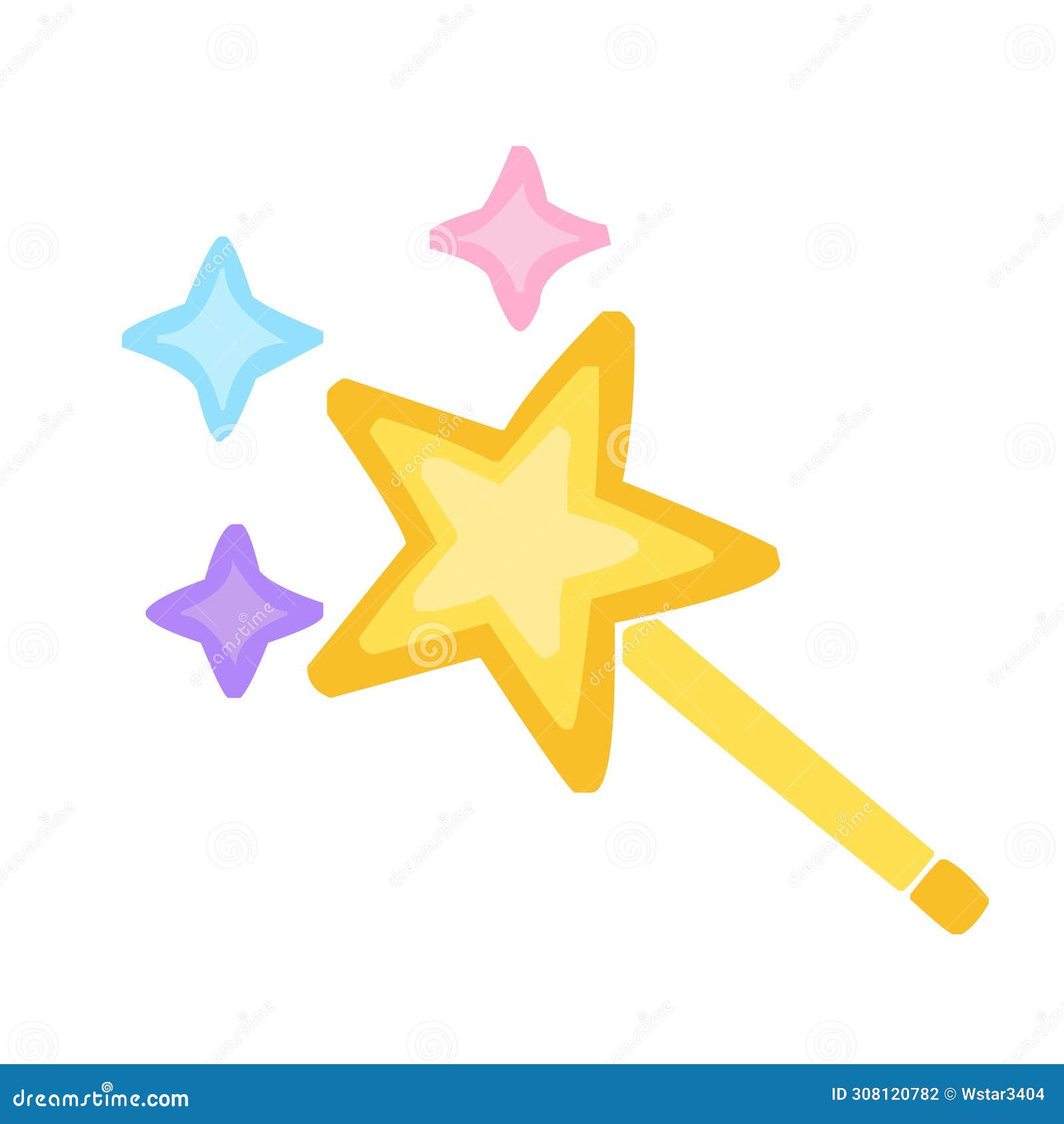 Magic Wand Cartoon Icon stock vector. Illustration of drawing - 308120782