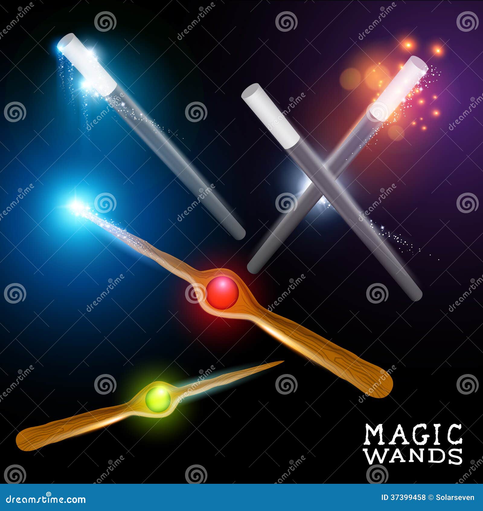 Magic Wand Collection stock vector. Illustration of performance - 37399458
