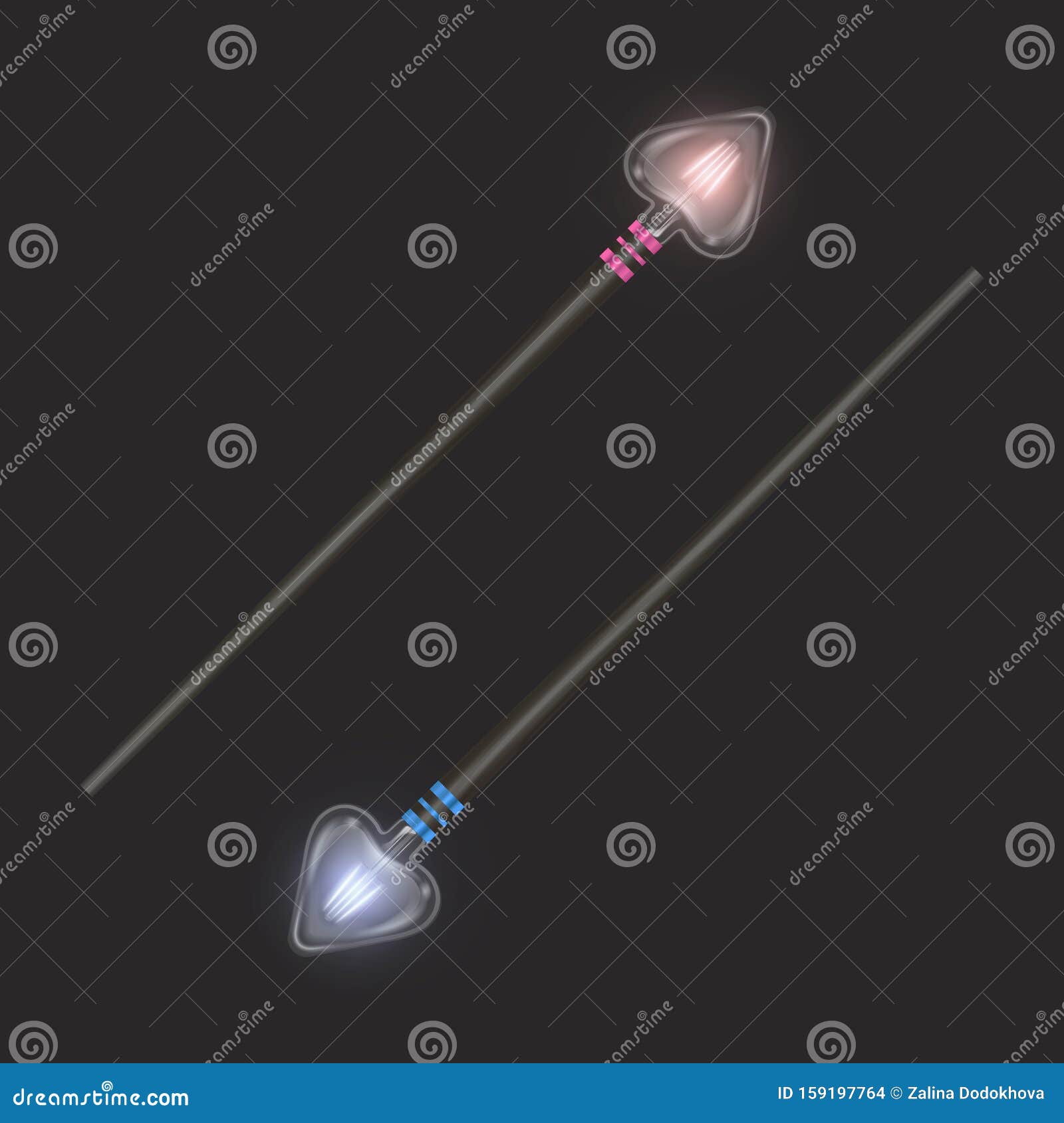 Magic Wand on Dark Background, Beautiful Light Effects with Magical ...