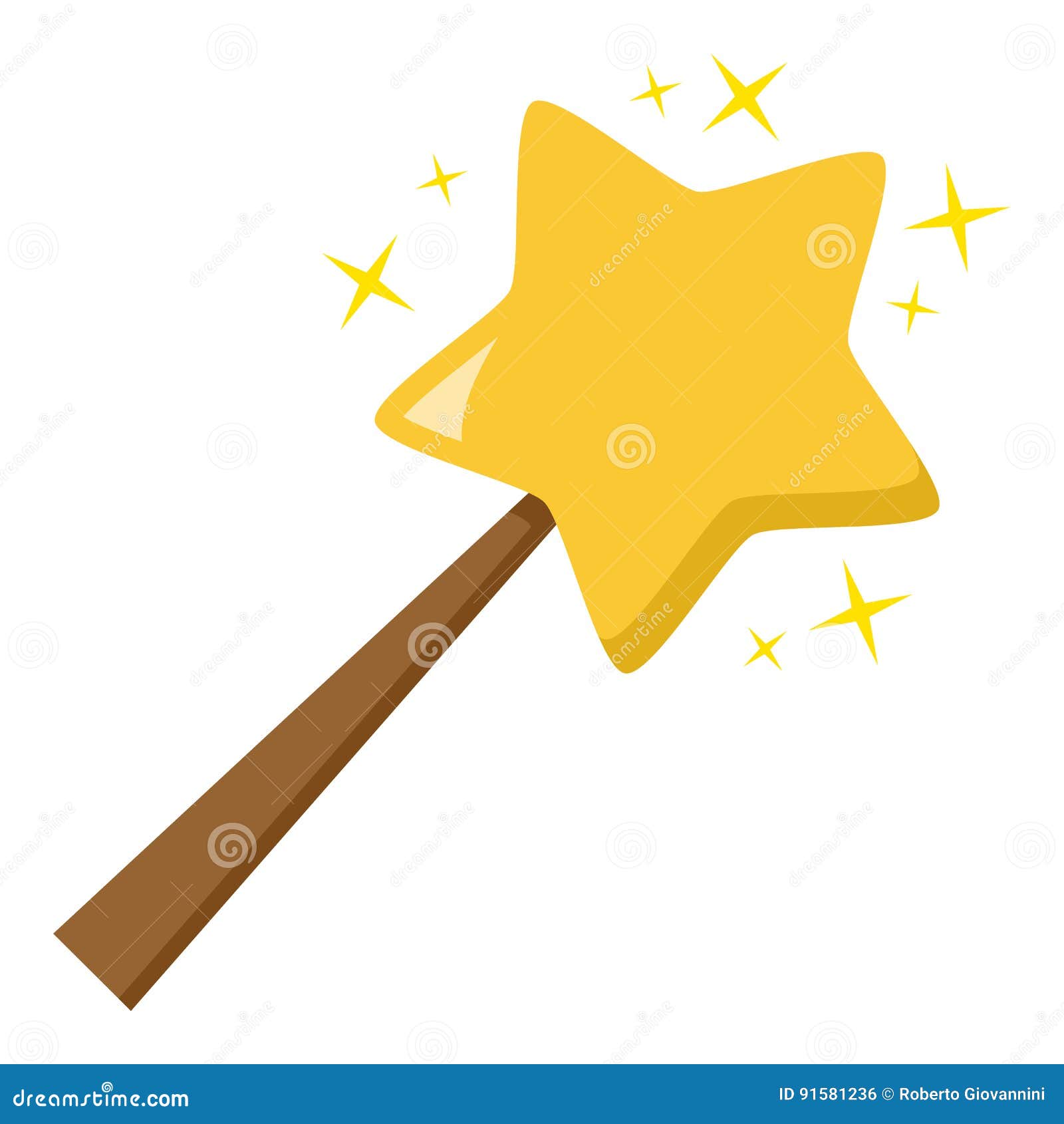 Magic Wand With Magical Gold Sparkle Trail Cartoon Vector ...