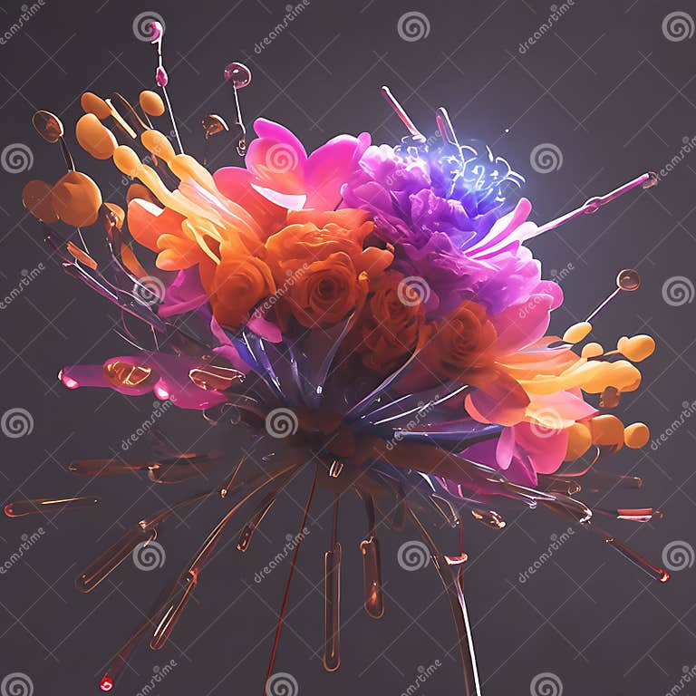 Magic wand and flowers stock illustration. Illustration of space ...