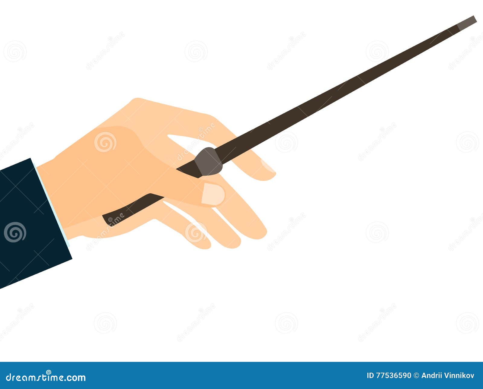 Magic Wand. Hand Holding a Wand on a White Background Stock Vector ...
