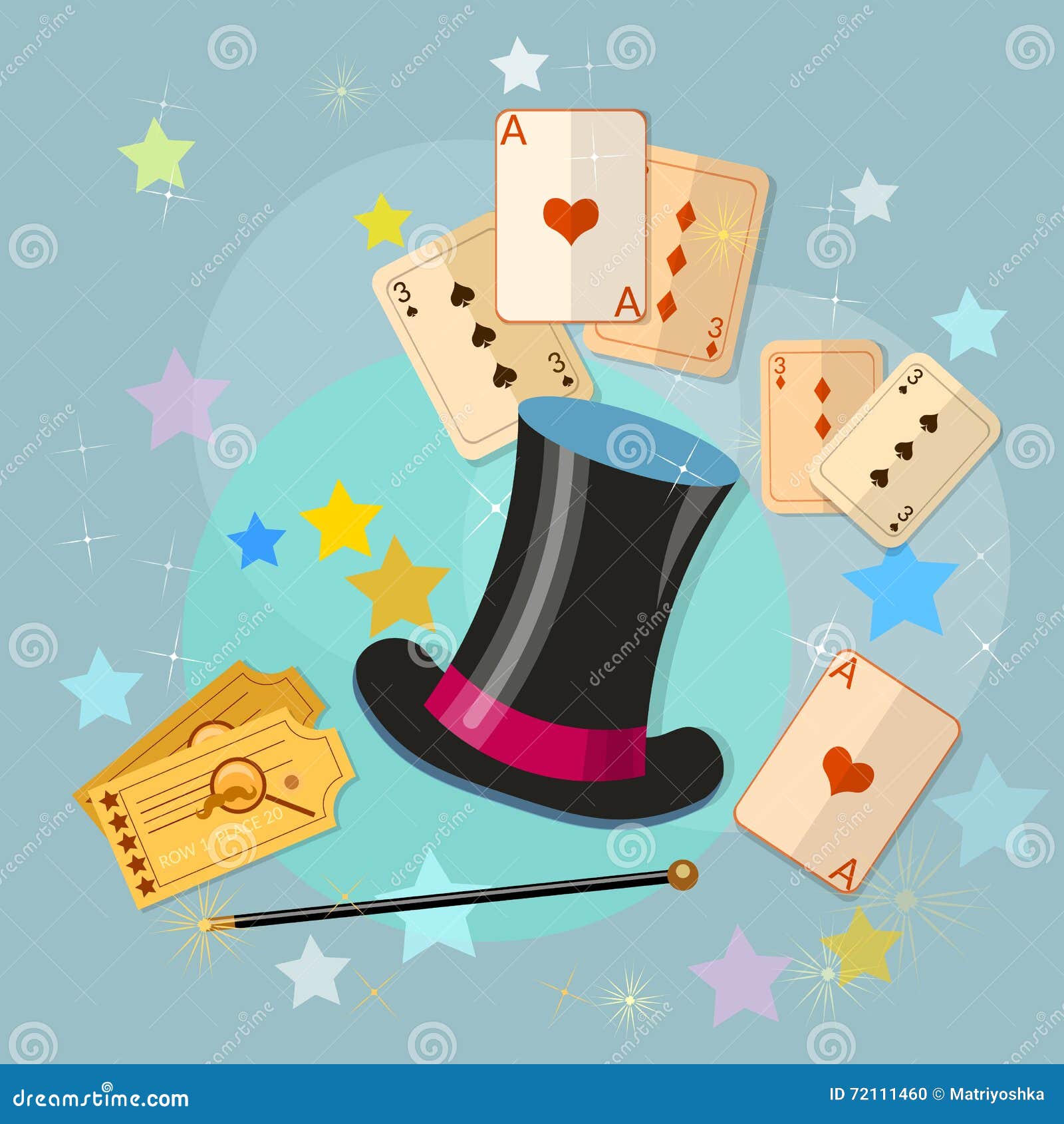 Magic Wand and Hat Magician Showing Tricks Stock Vector - Illustration ...
