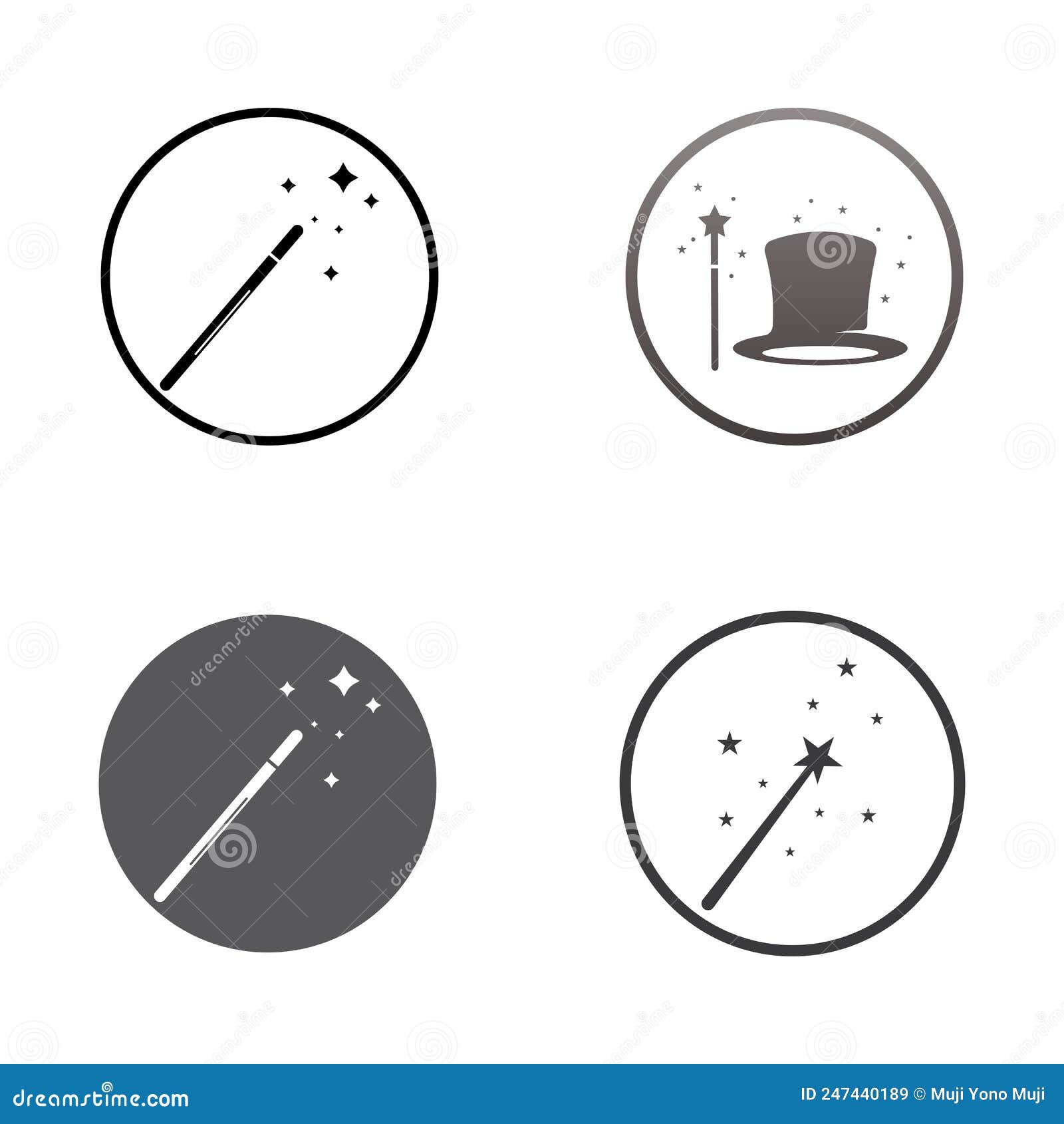 Magic Wand Icon Logo Vector Illustration Design Template Stock Vector ...