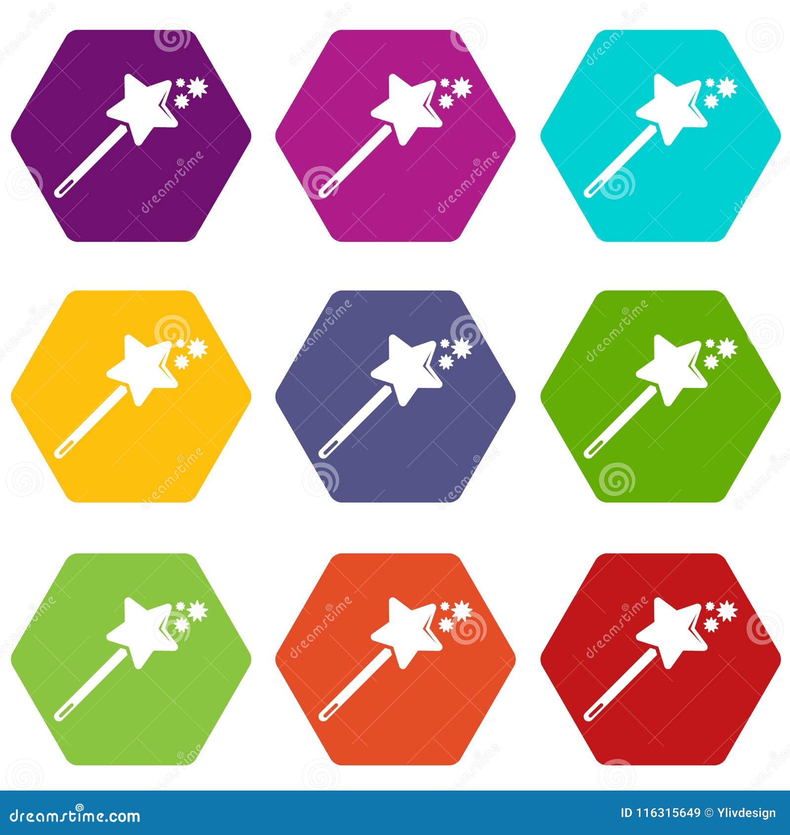 Magic Wand Icons Set 9 Vector Stock Vector - Illustration of event, concept: 116315649