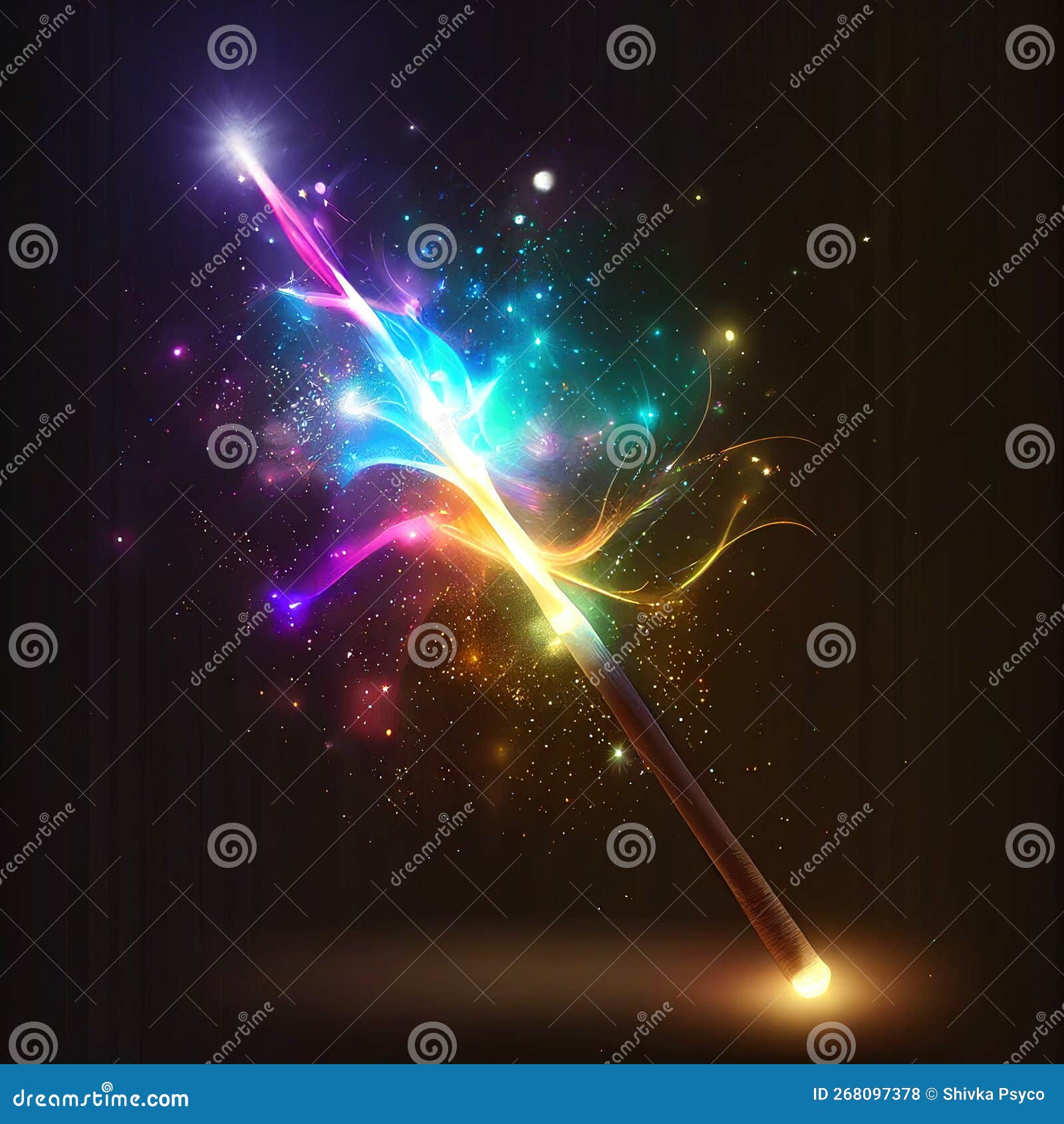 Magic Wand with Light Vfx Effect Wizard or Witch Stock Illustration ...