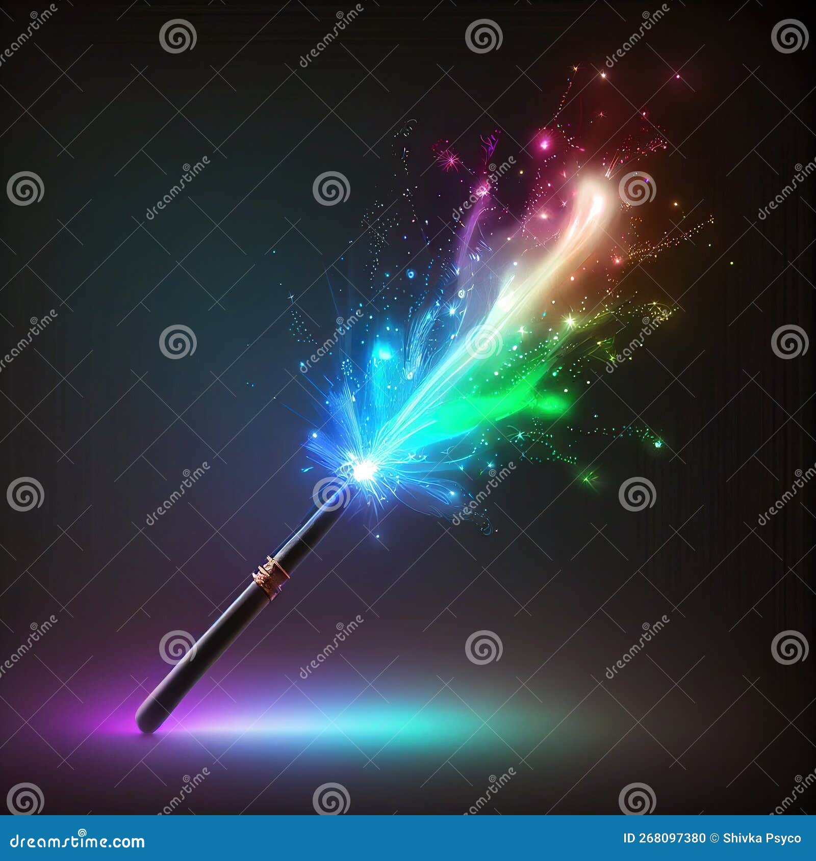 Magic Wand with Light Vfx Effect Wizard or Witch Stock Illustration ...