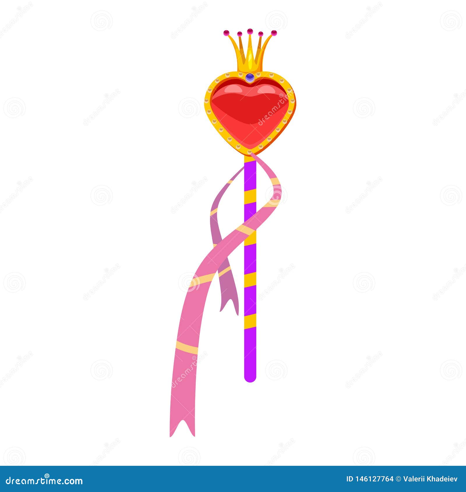 Magic Wand. Magic Accessory in the Shape of a Heart, Decorated with ...