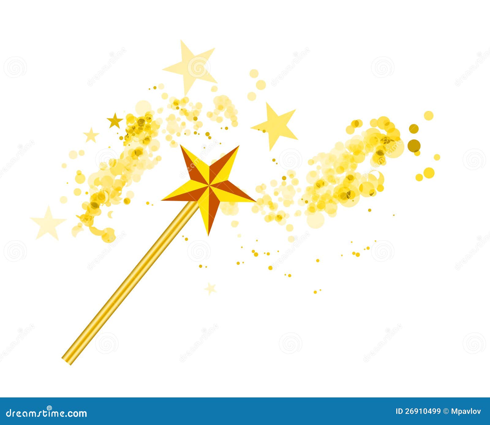 Magic Wand with Magic Stars on White Stock Vector - Illustration of ...