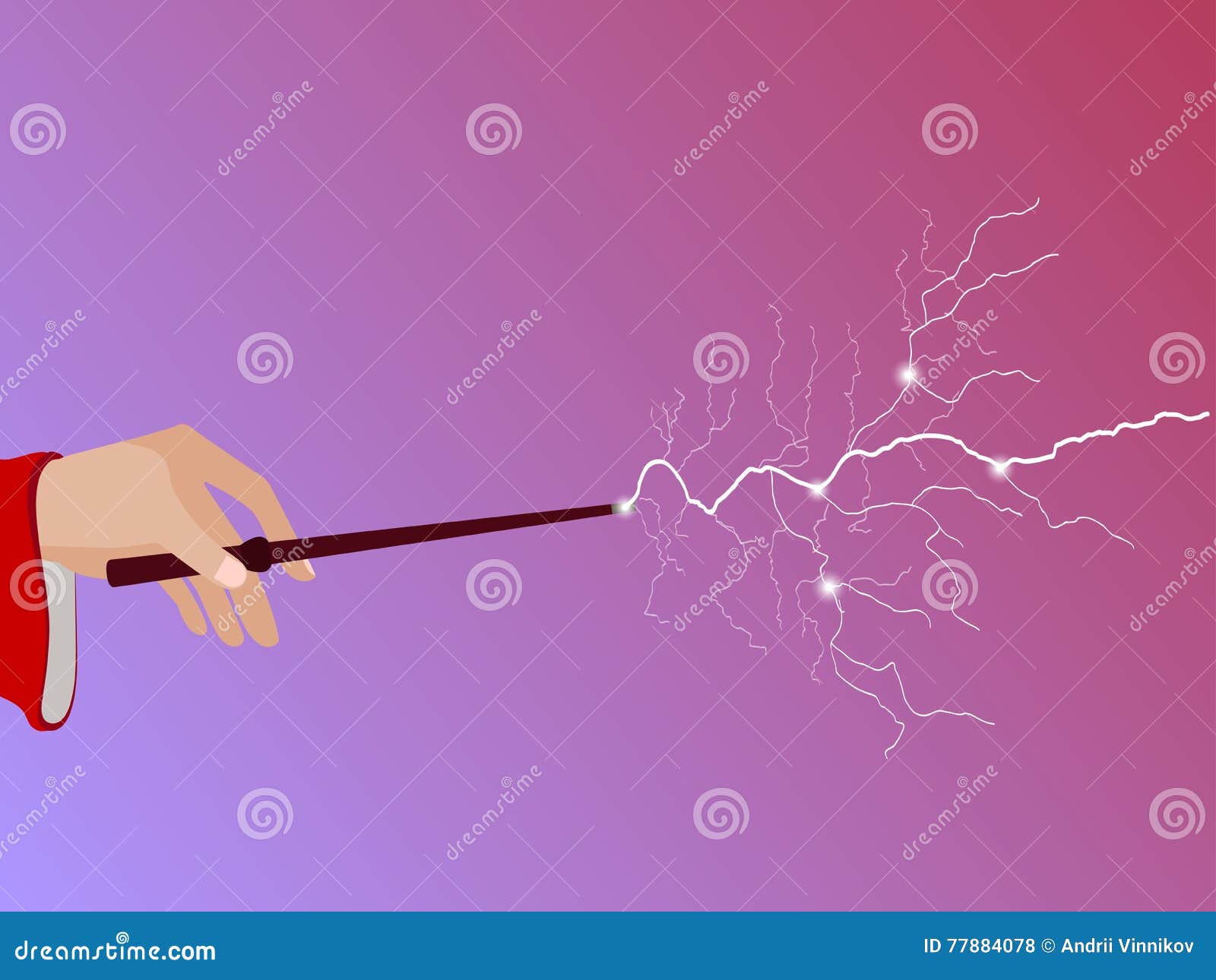 Magic Wand. Magic Stick in Hand. Magic Lightning Stock Vector ...