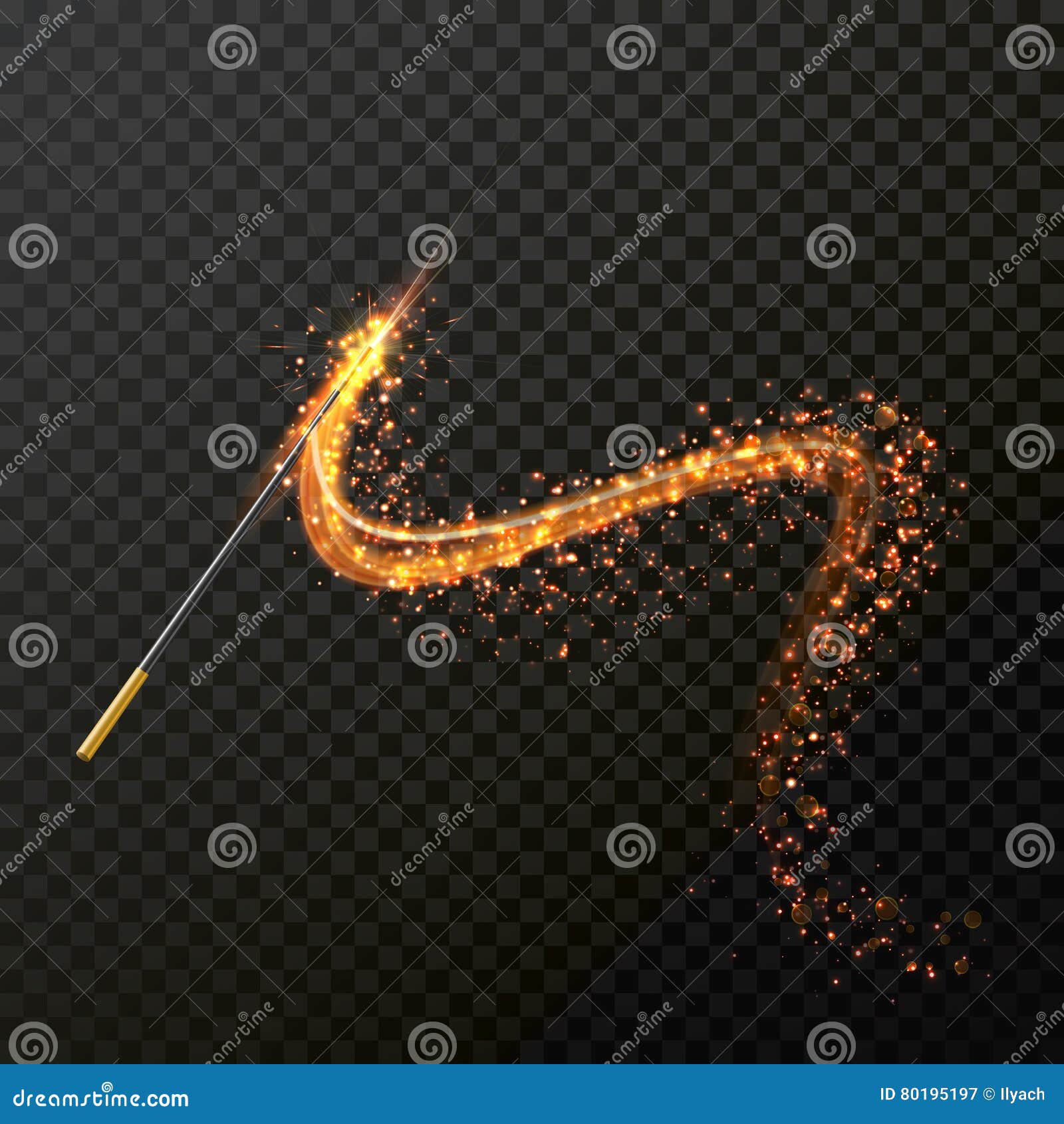 Magic Wand with Magical Sparkle Glitter Light Trail Trace Stock ...