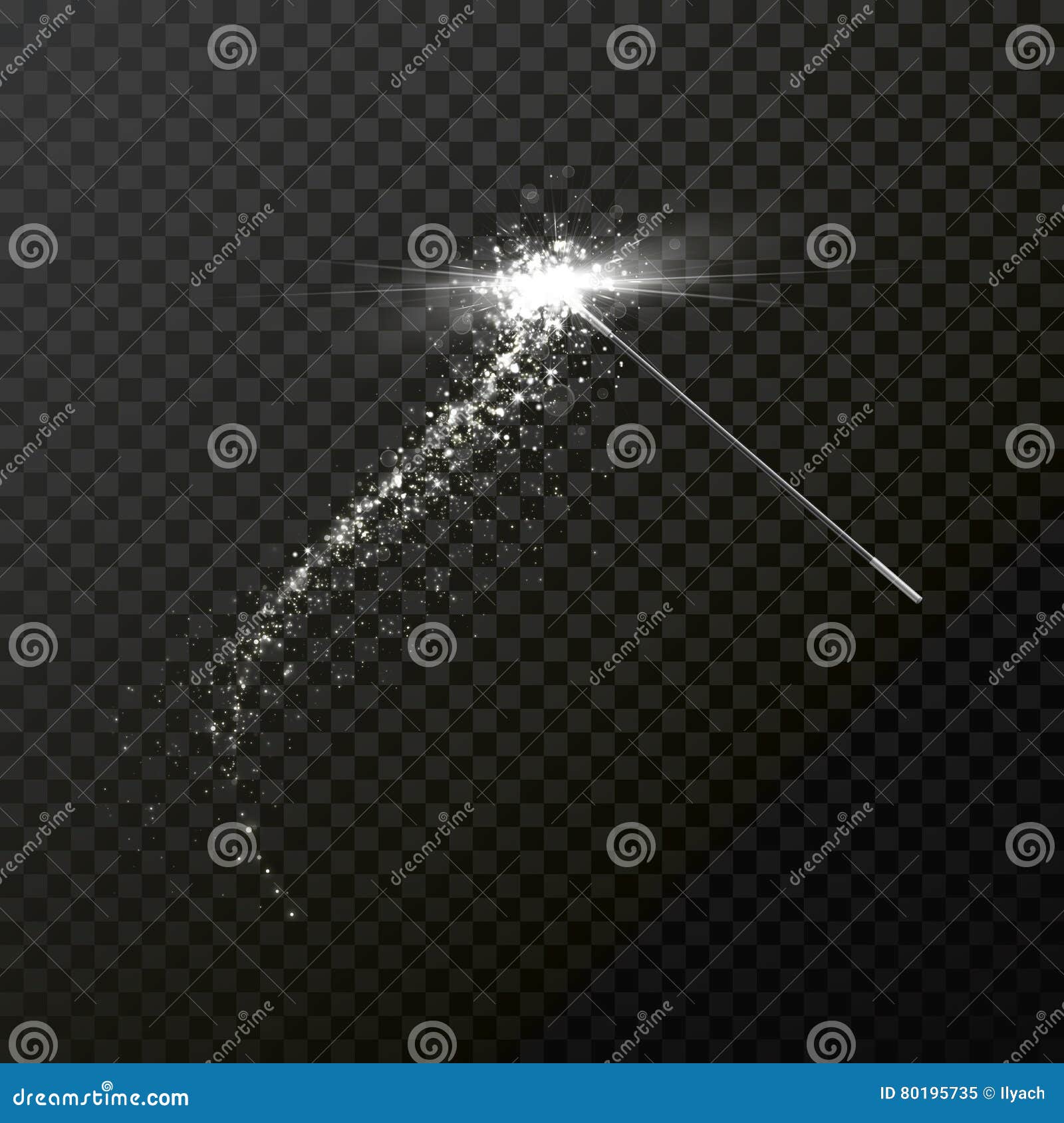 Magic Wand with Magical Sparkle Glitter Light Trail Trace Stock ...