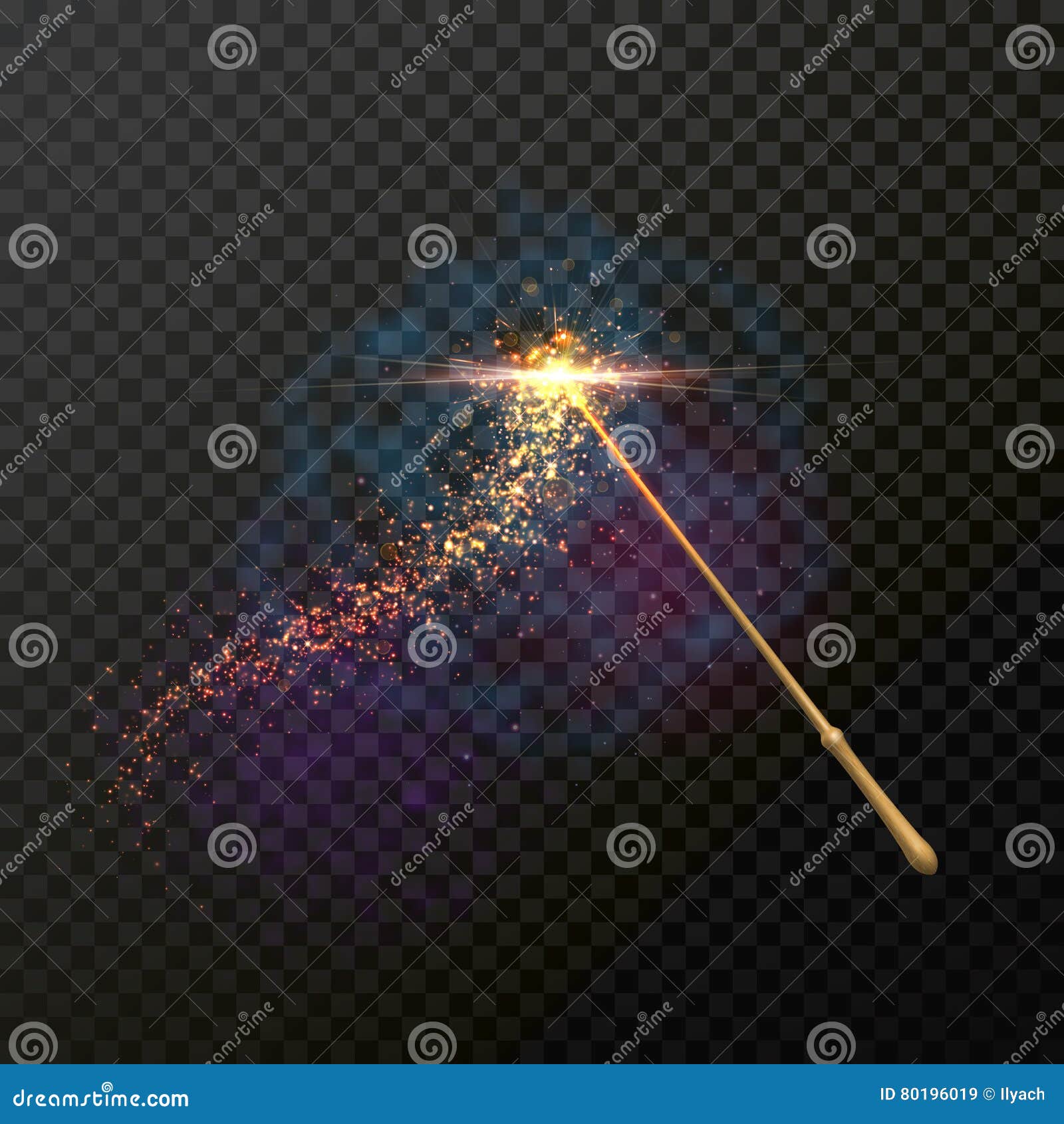 Magic Wand With Magical Sparkle Glitter Light Trail Trace Stock Image ...