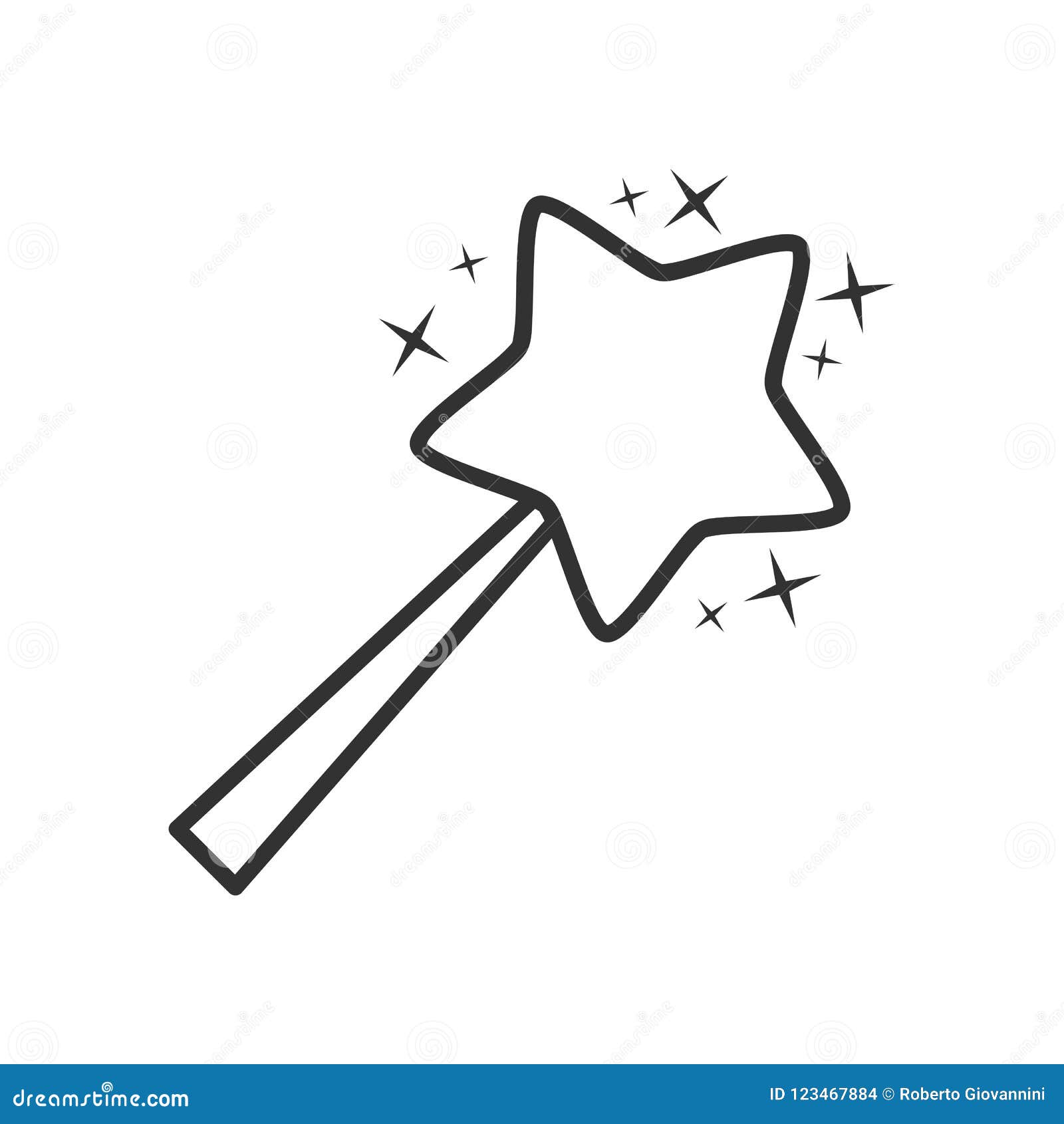 Magic Wand Outline Flat Icon on White Stock Vector - Illustration of ... Magic Wand Outline Flat Icon on White Stock Vector - Illustration of ...