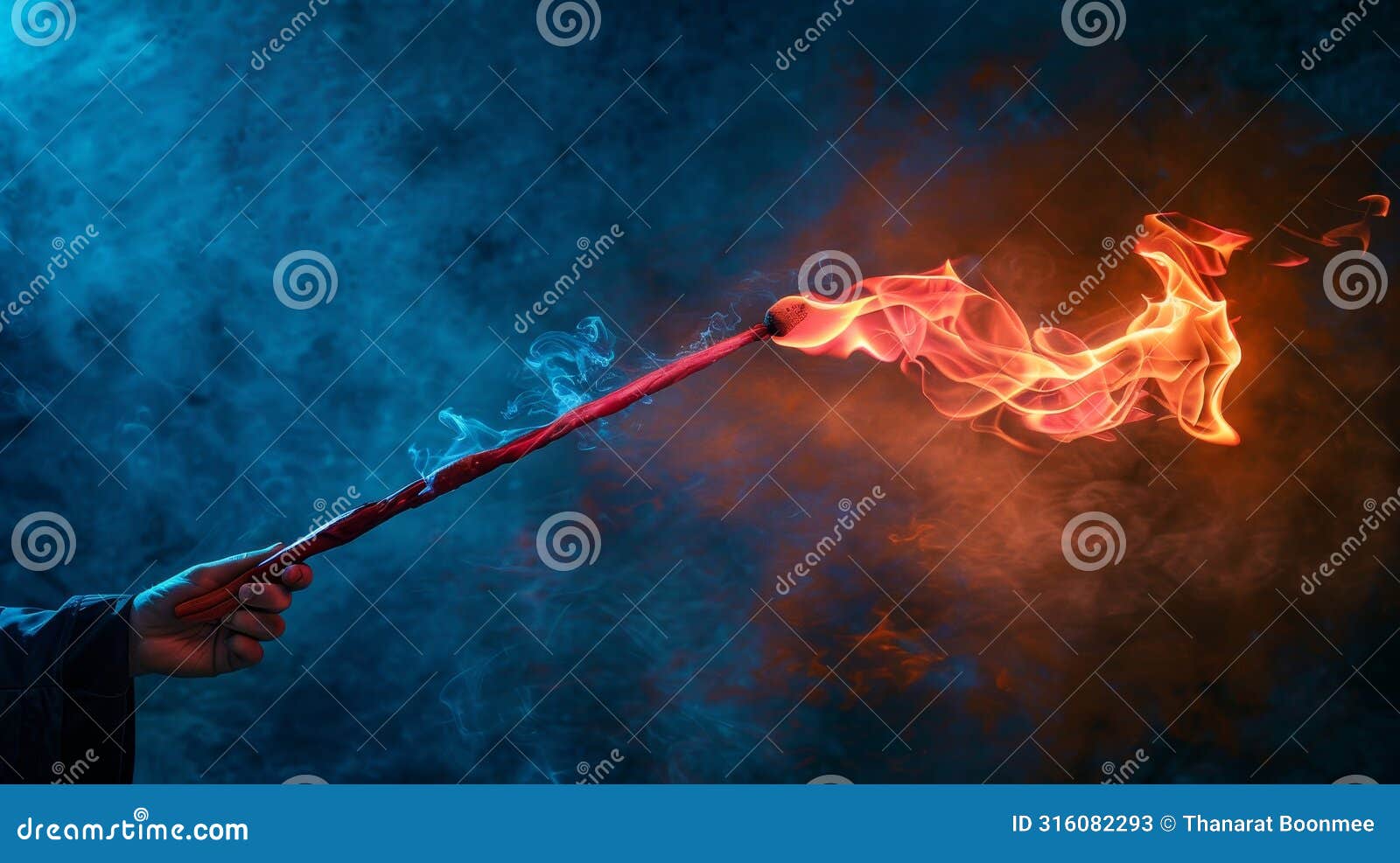 A Magic Wand in the Process of Casting a Spell, Creating a Magical ...
