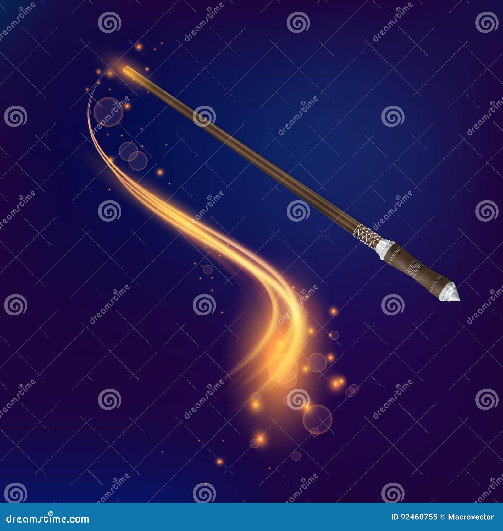 Magic Wand Realistic Composition Stock Vector - Illustration of layout ...