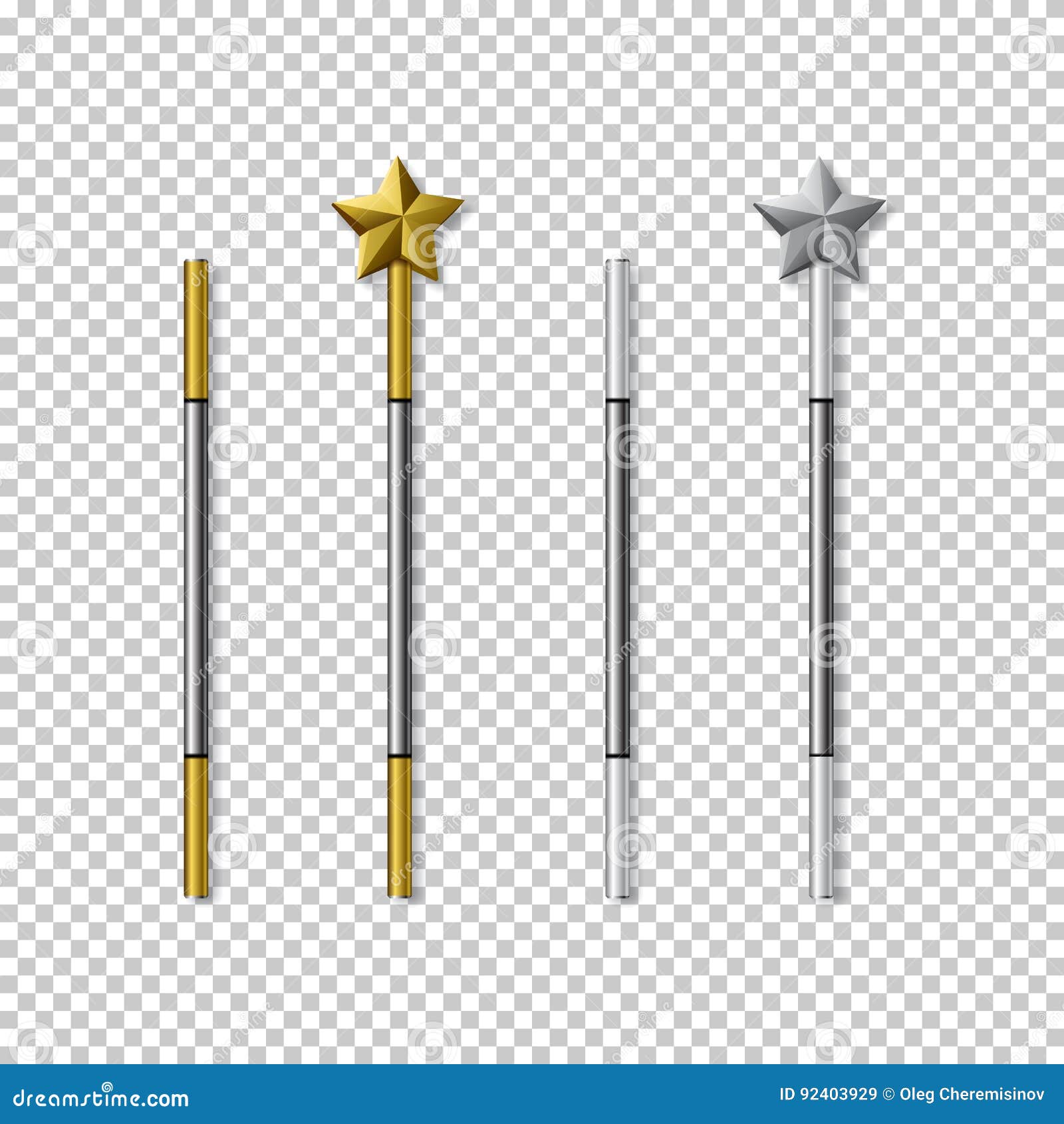 Magic Wand Set on Transparent Background. Vector Illustration. Stock ...