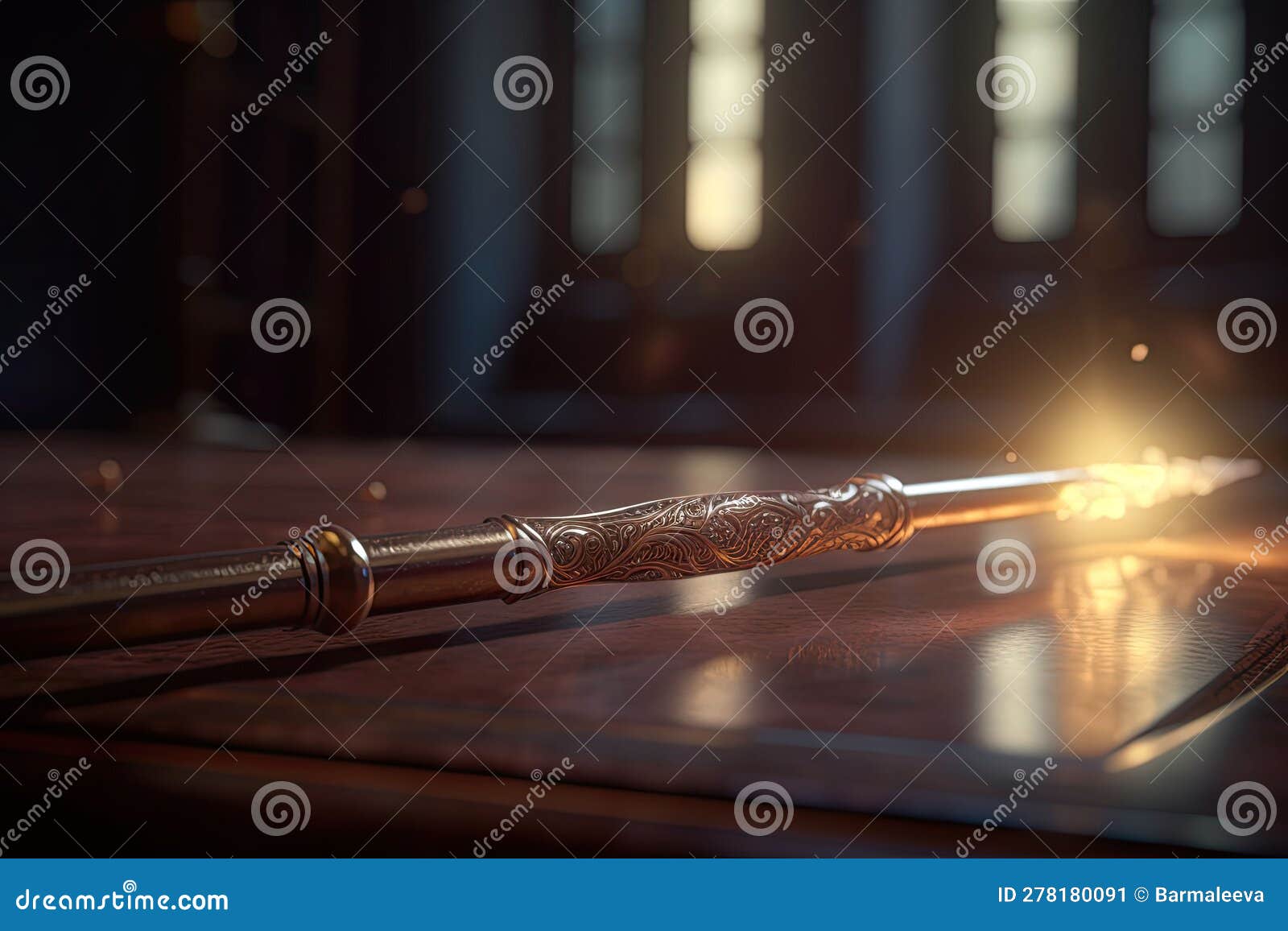 Magic Wand with Sparkle. Miracle Magical Stick Wizard Tool Stock ...