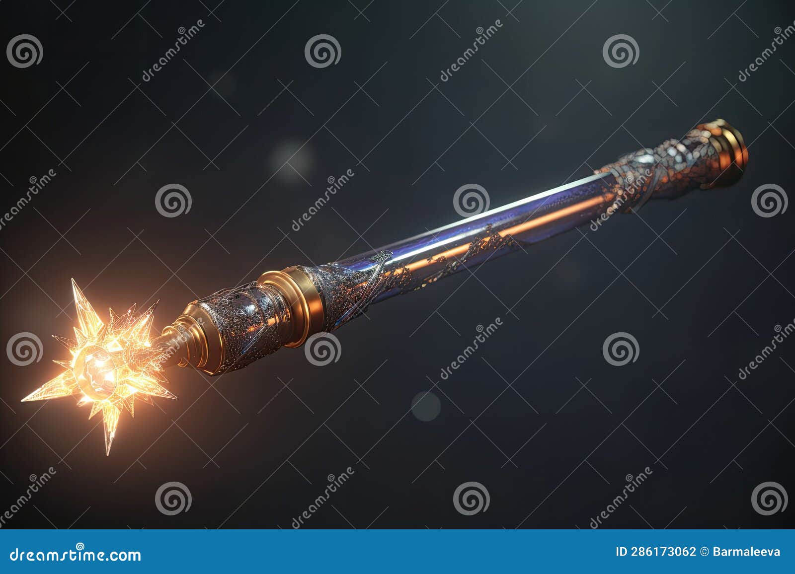 Magic Wand with Sparkle. Miracle Magical Stick Wizard Tool Stock ...
