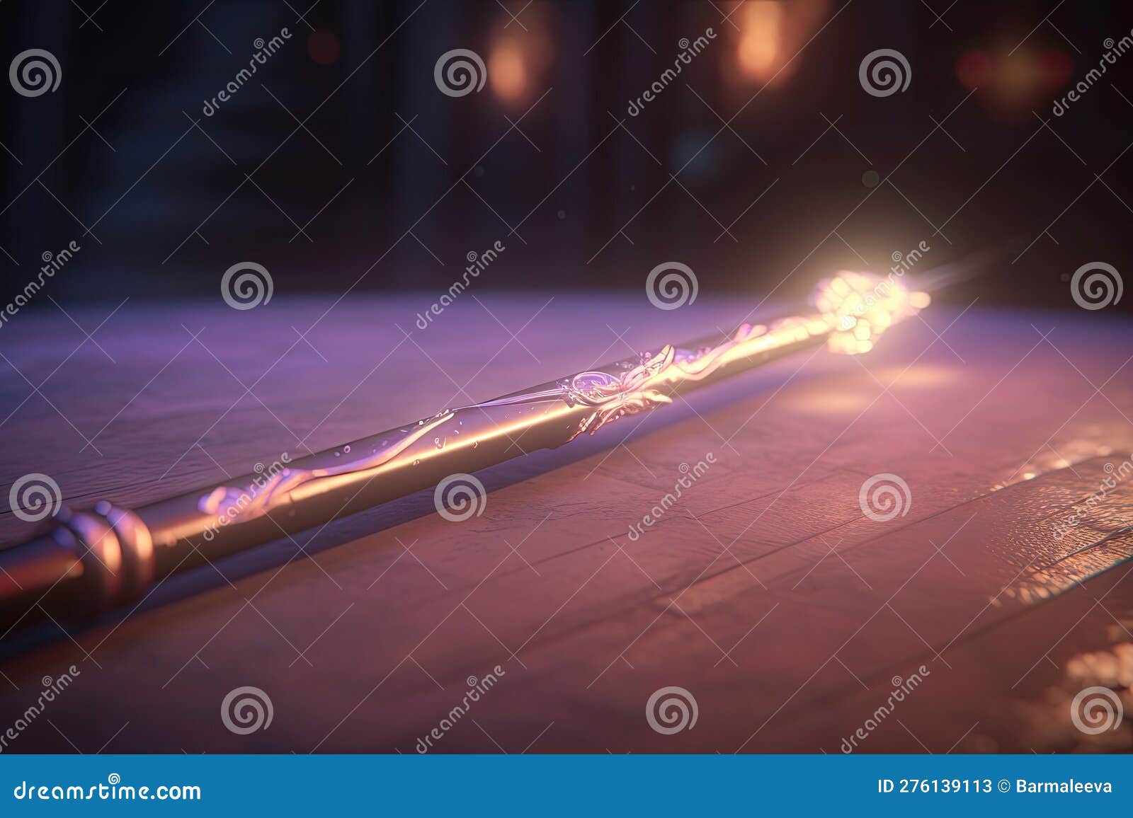 Magic Wand with Sparkle. Miracle Magical Stick Wizard Tool Stock ...