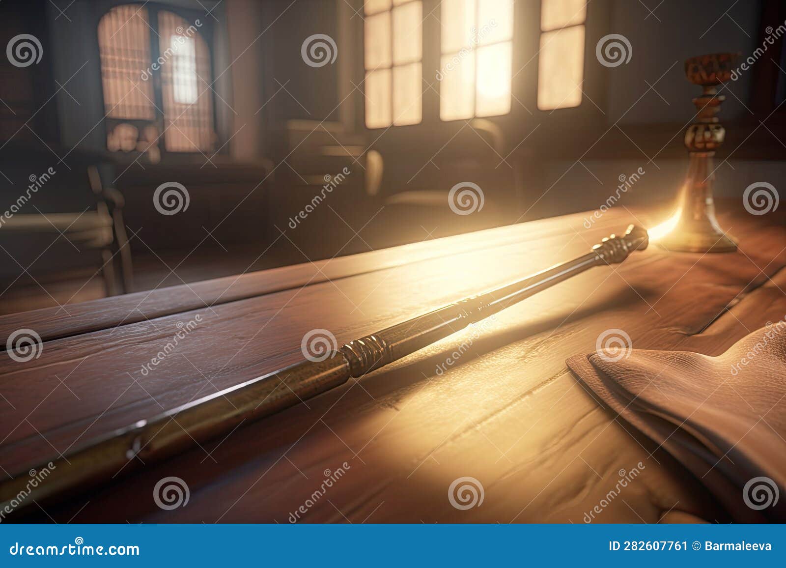 Magic Wand with Sparkle. Miracle Magical Stick Wizard Tool Stock ...