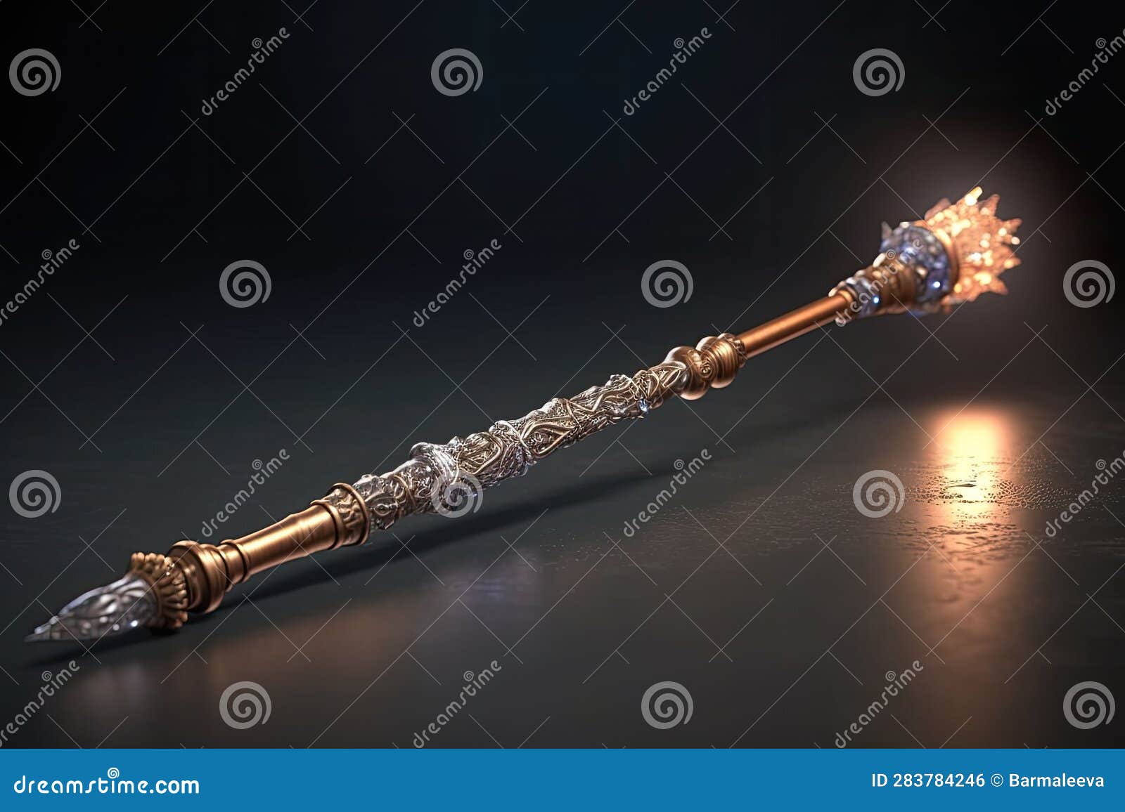 Magic Wand with Sparkle. Miracle Magical Stick Wizard Tool Stock ...