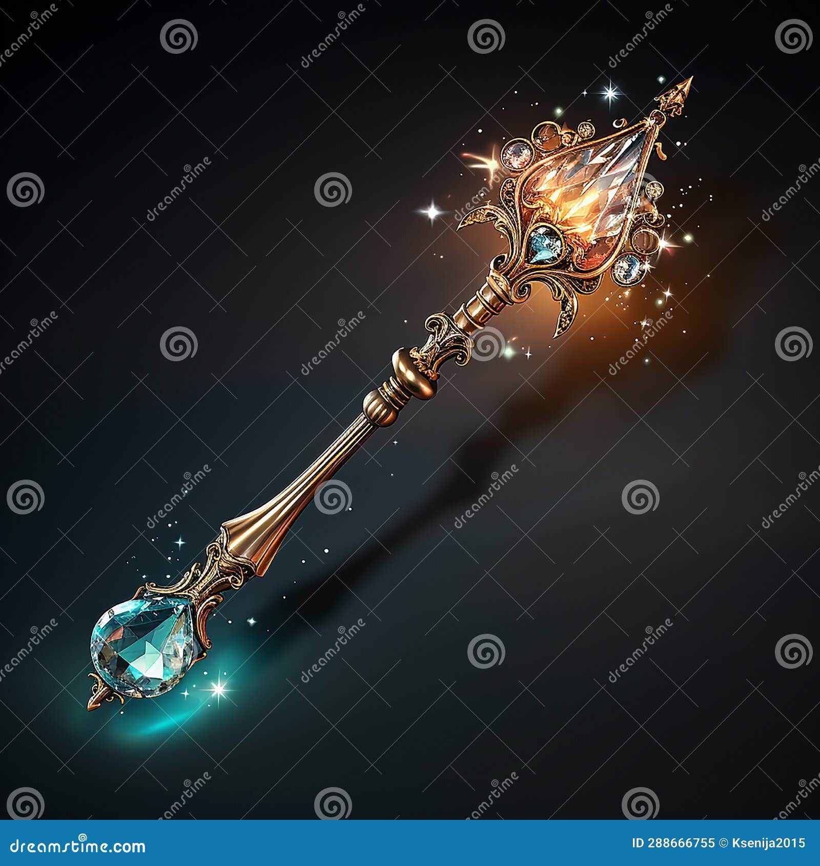 Magic Wand with Spell Isolated on Background Stock Illustration ...