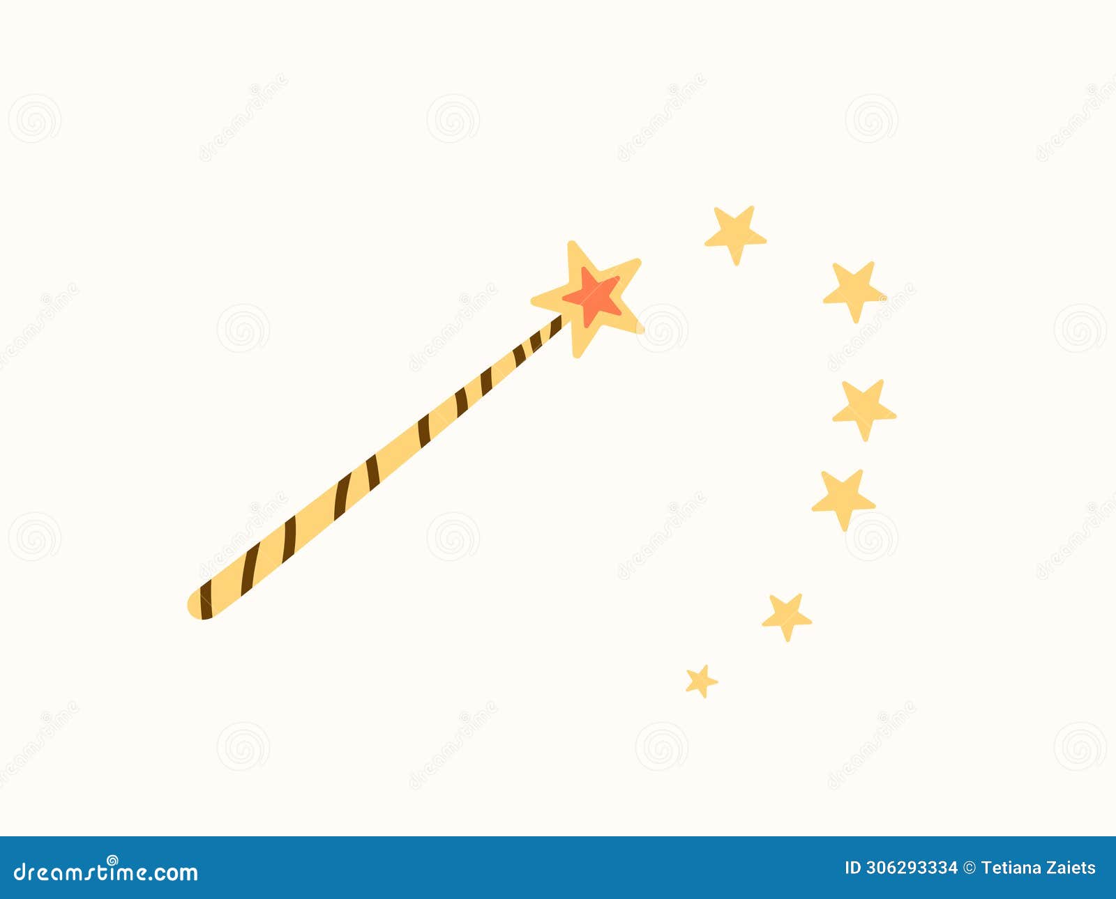 Magic Wand with a Magic Star Trace Vector Illustration. Magician Stick ...