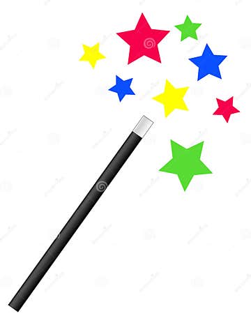 Magic wand and stars stock vector. Illustration of magical - 5240337