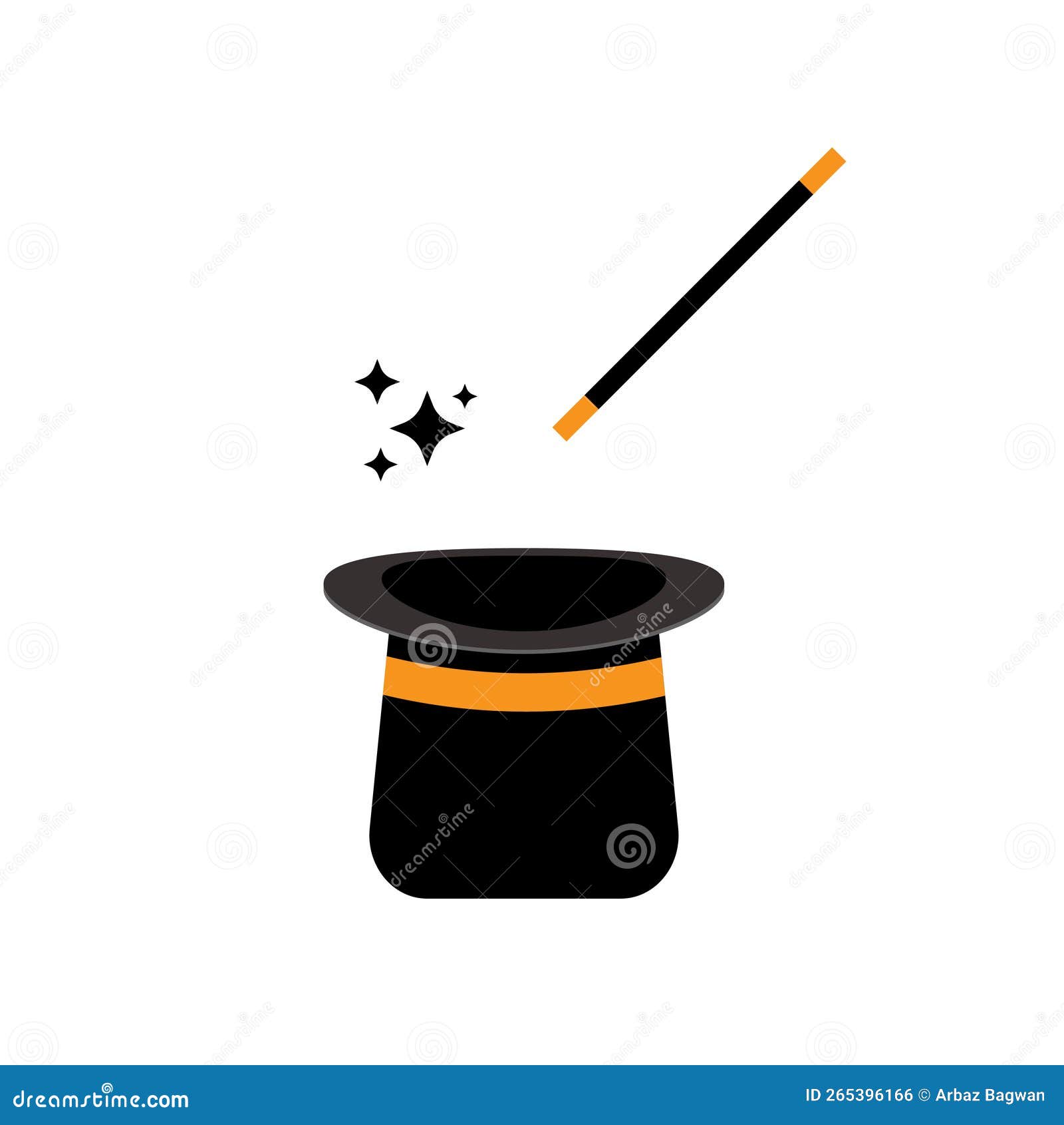 Magic Wand Stick Cap Entertainment Show Stock Vector - Illustration of ...