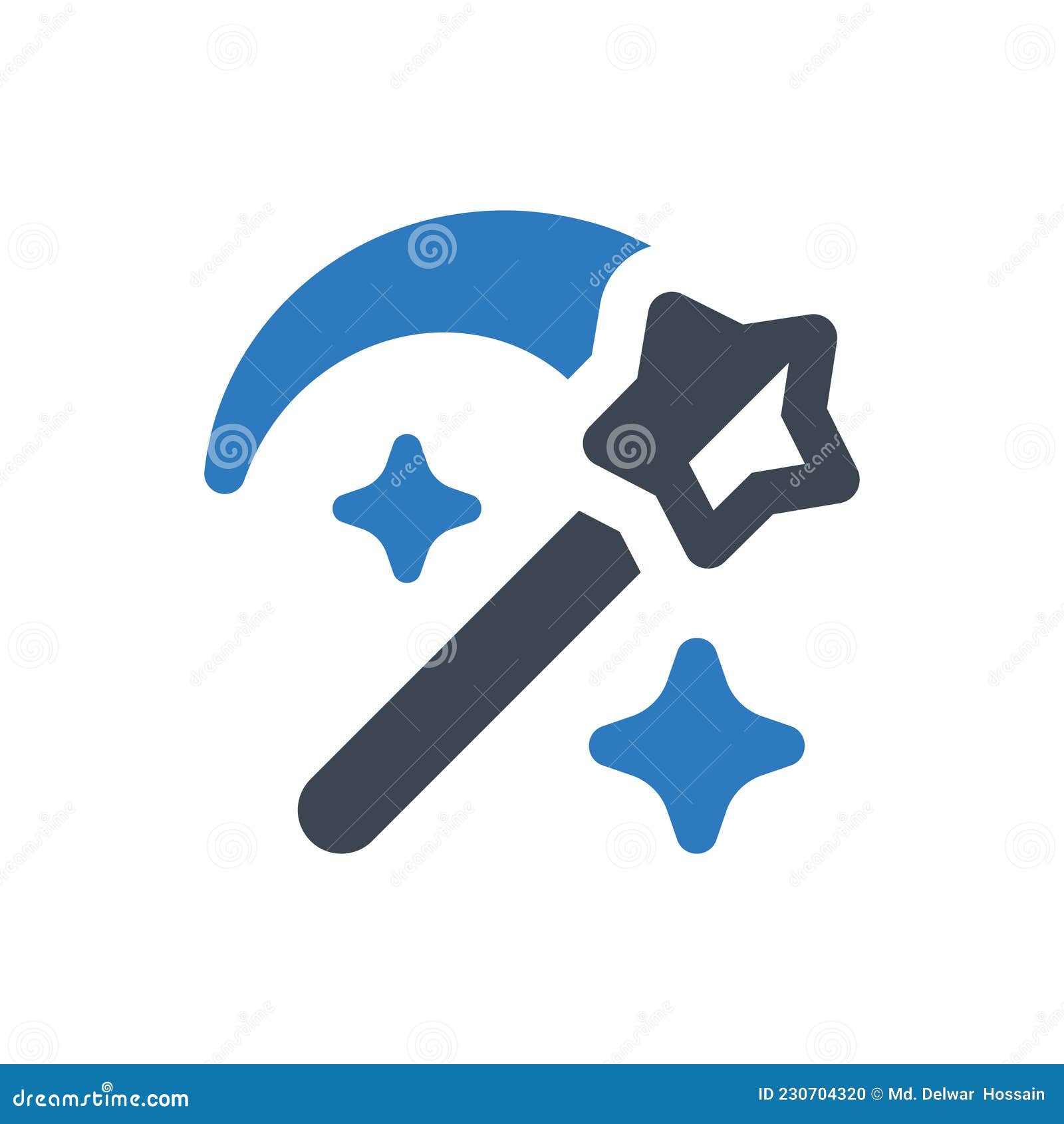Magic wand tool icon stock vector. Illustration of stick - 230704320
