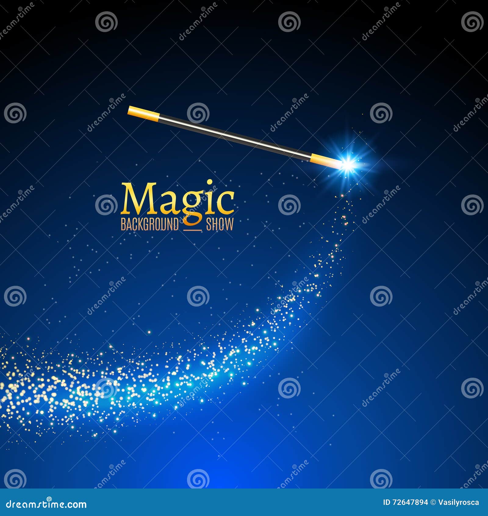 Magic Wand With Golden Swirl And Sparkles Isolated On Transparent ...