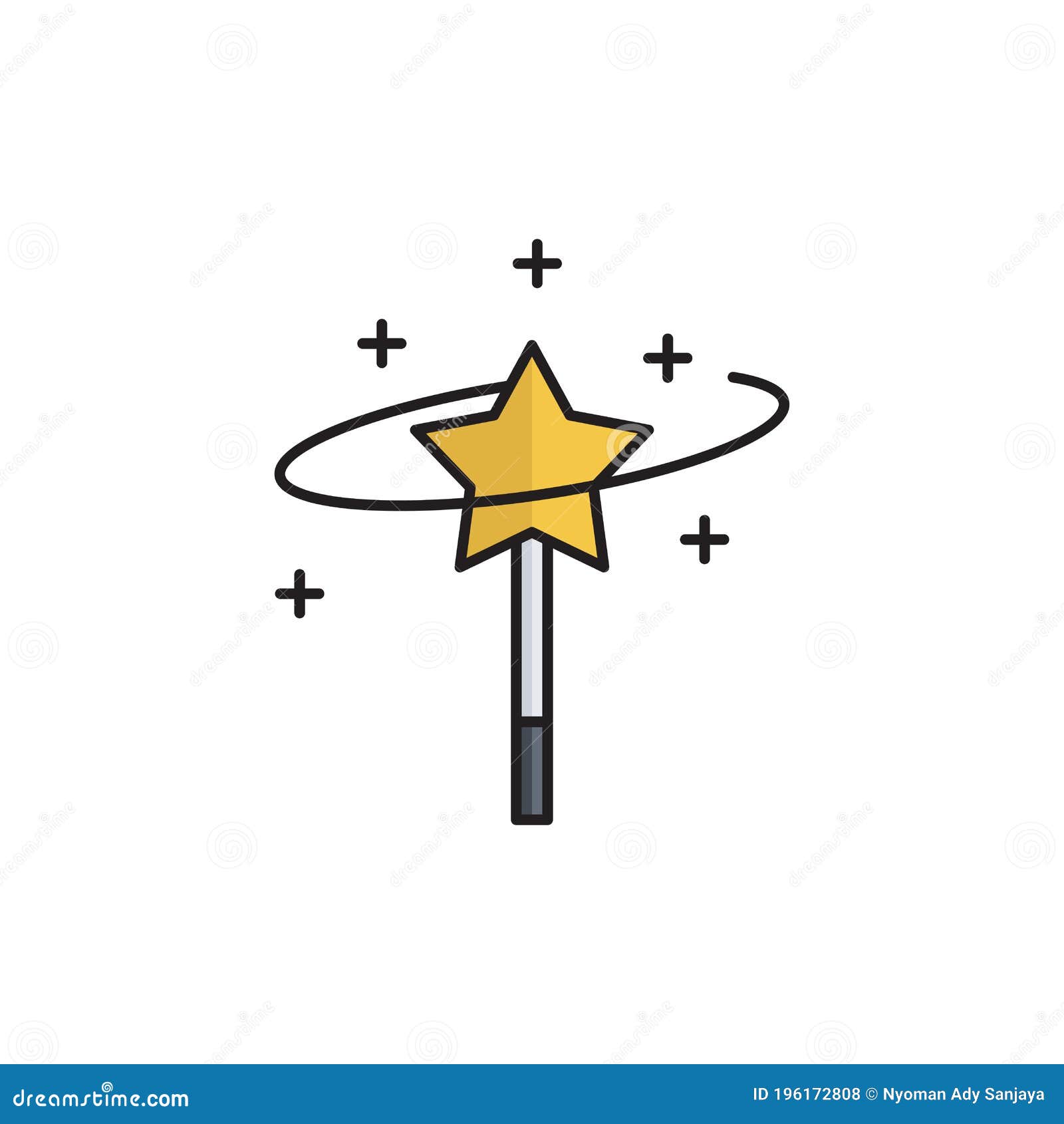 Magic Wand Vector Icon Symbol Isolated on White Background Stock Vector ...