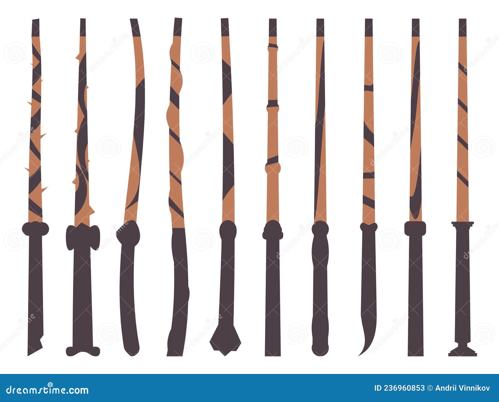 Magic Wands Icon Set Isolated on White Background. Different Types of ...