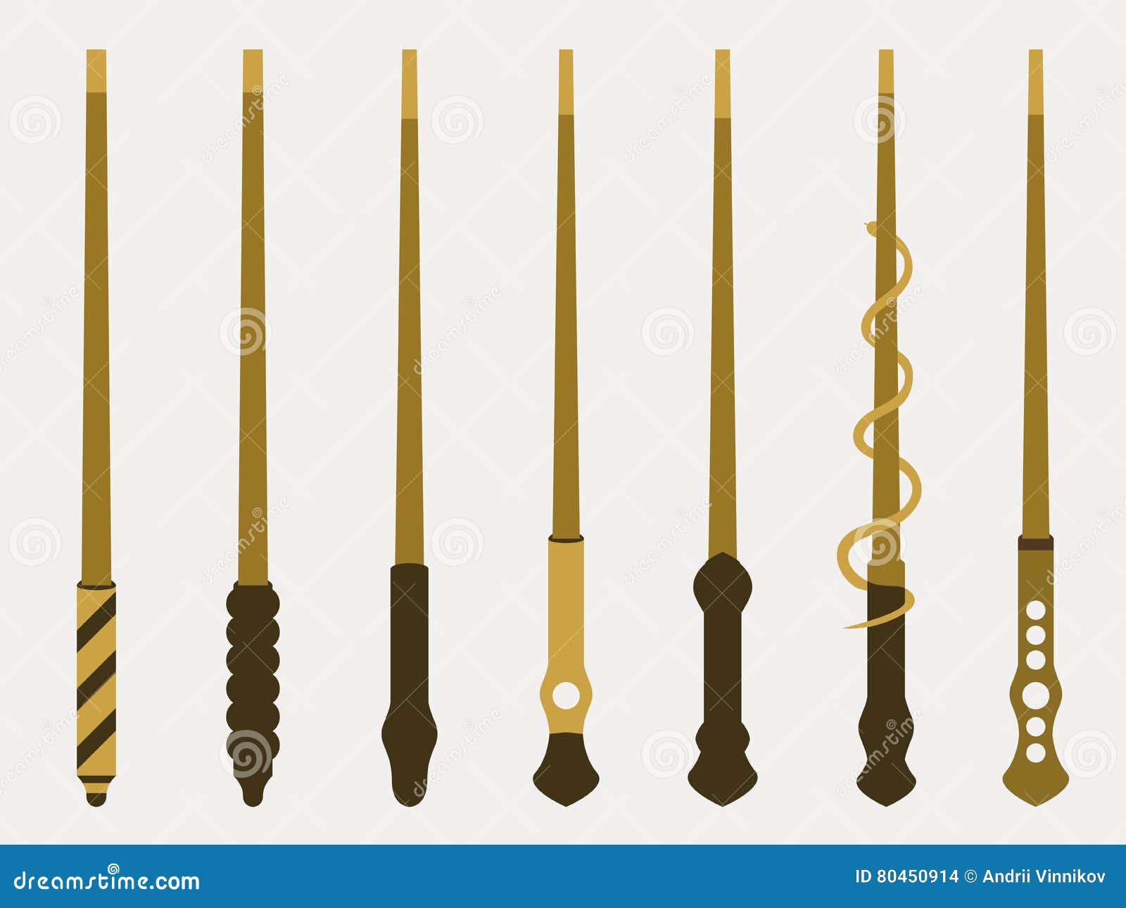 Magic Wands. Magic and Magical Objects. Wizard Tool Stock Vector ...