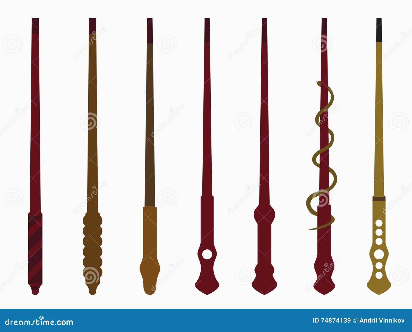 Magic Wands. Magic and Magical Objects. Wizard Tool Stock Vector ...